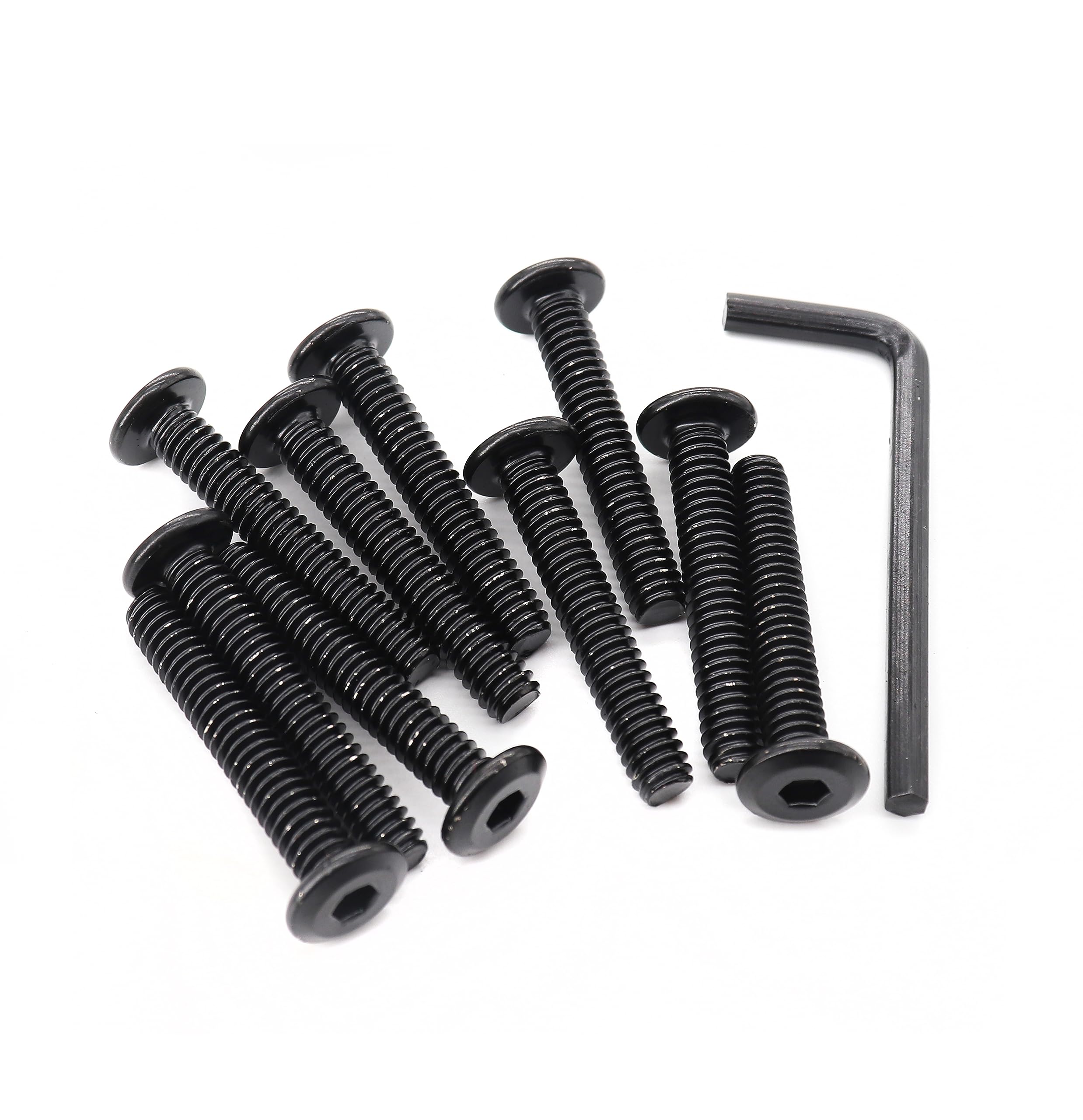 Snapklik.com : 10-Pack M8 X 35mm Black Flat Head Allen Head Joint ...