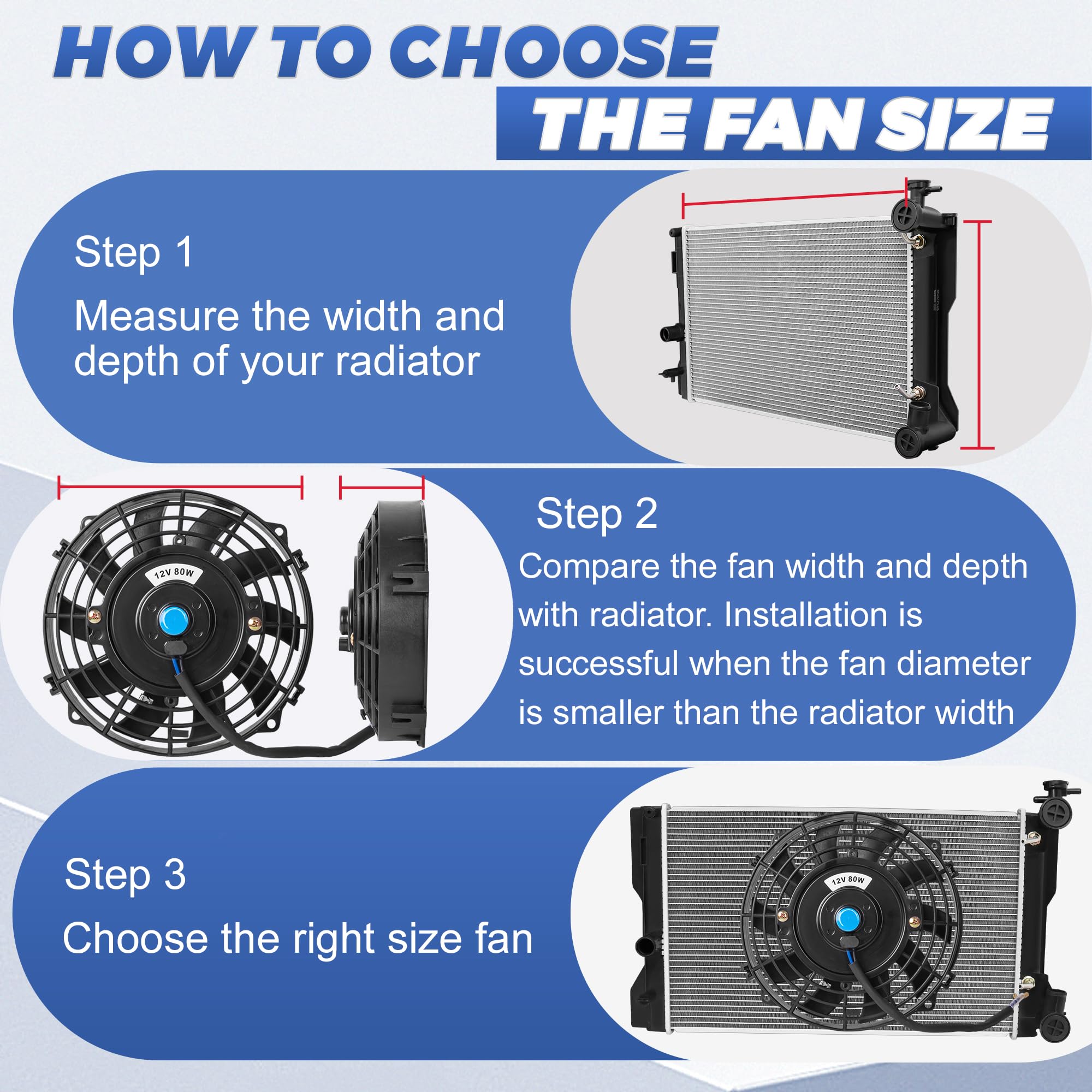 Snapklik.com : 12 Inch 12” Black Universal Electric Radiator Slim Fan ...