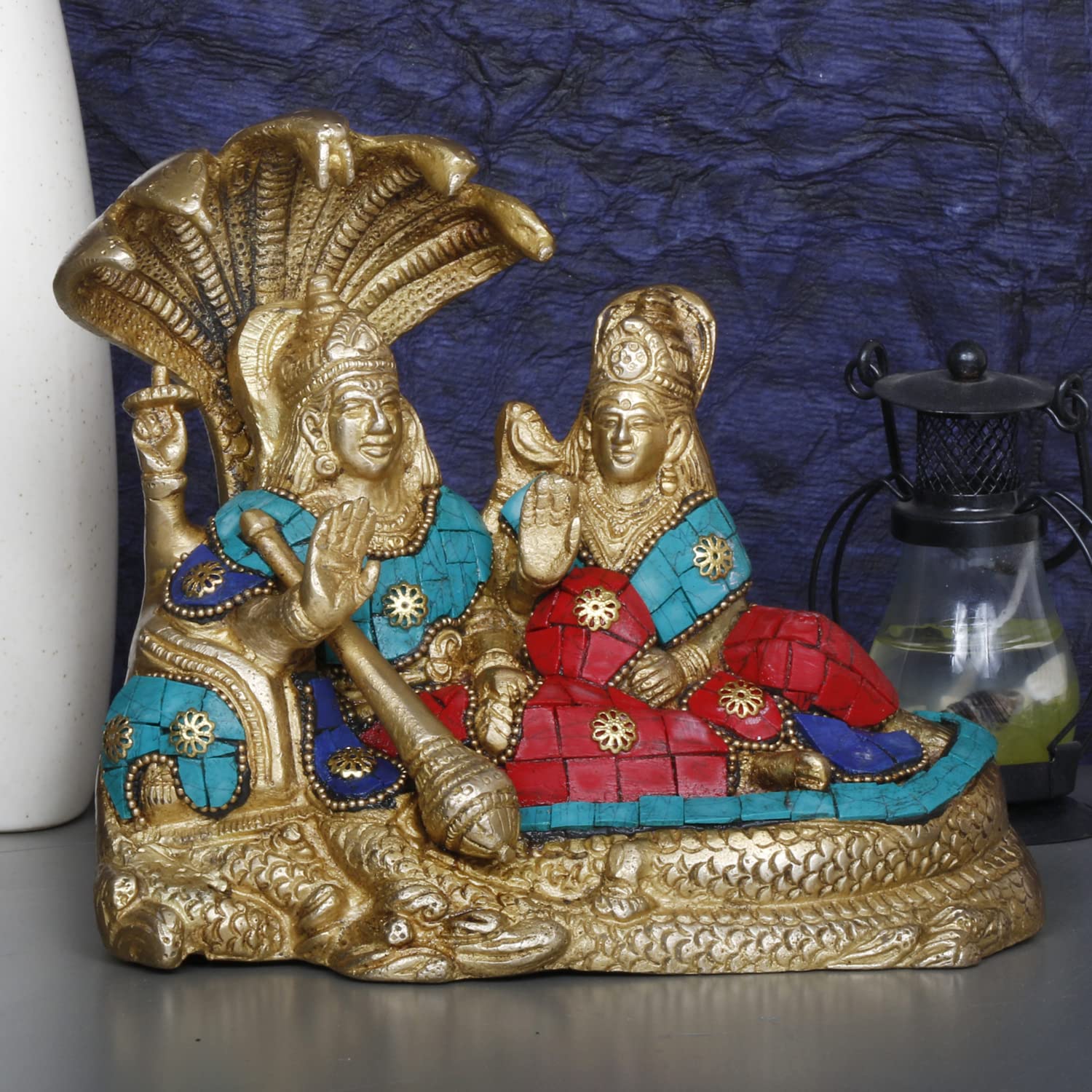 Artvarko Brass Lakshmi Narayan In Ksheer Sagar Lord Vishnu Laxmi ...