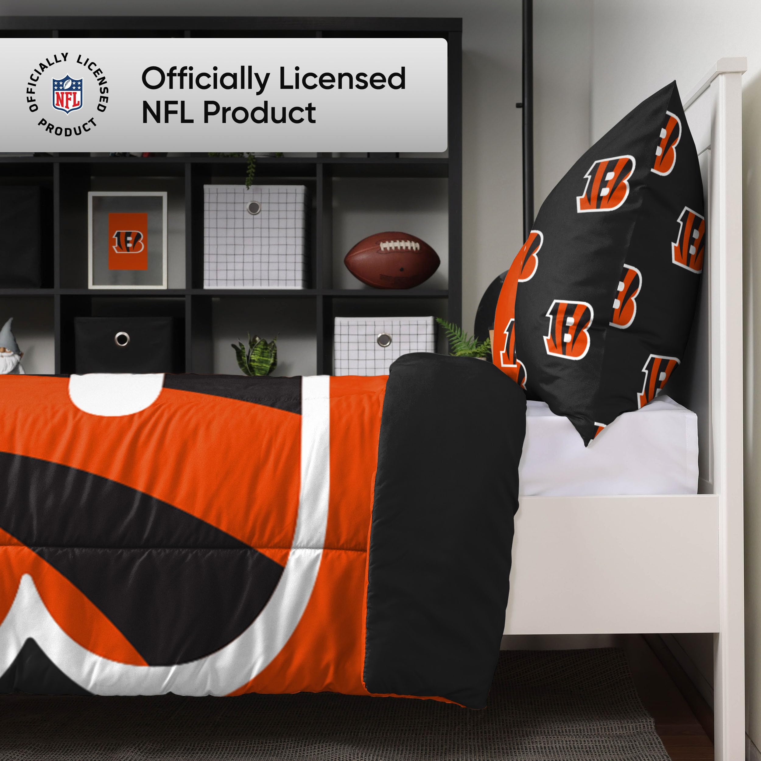 FOCO NFL Team Logo Bed in a Bag Comforter Bedding 3-Piece Set