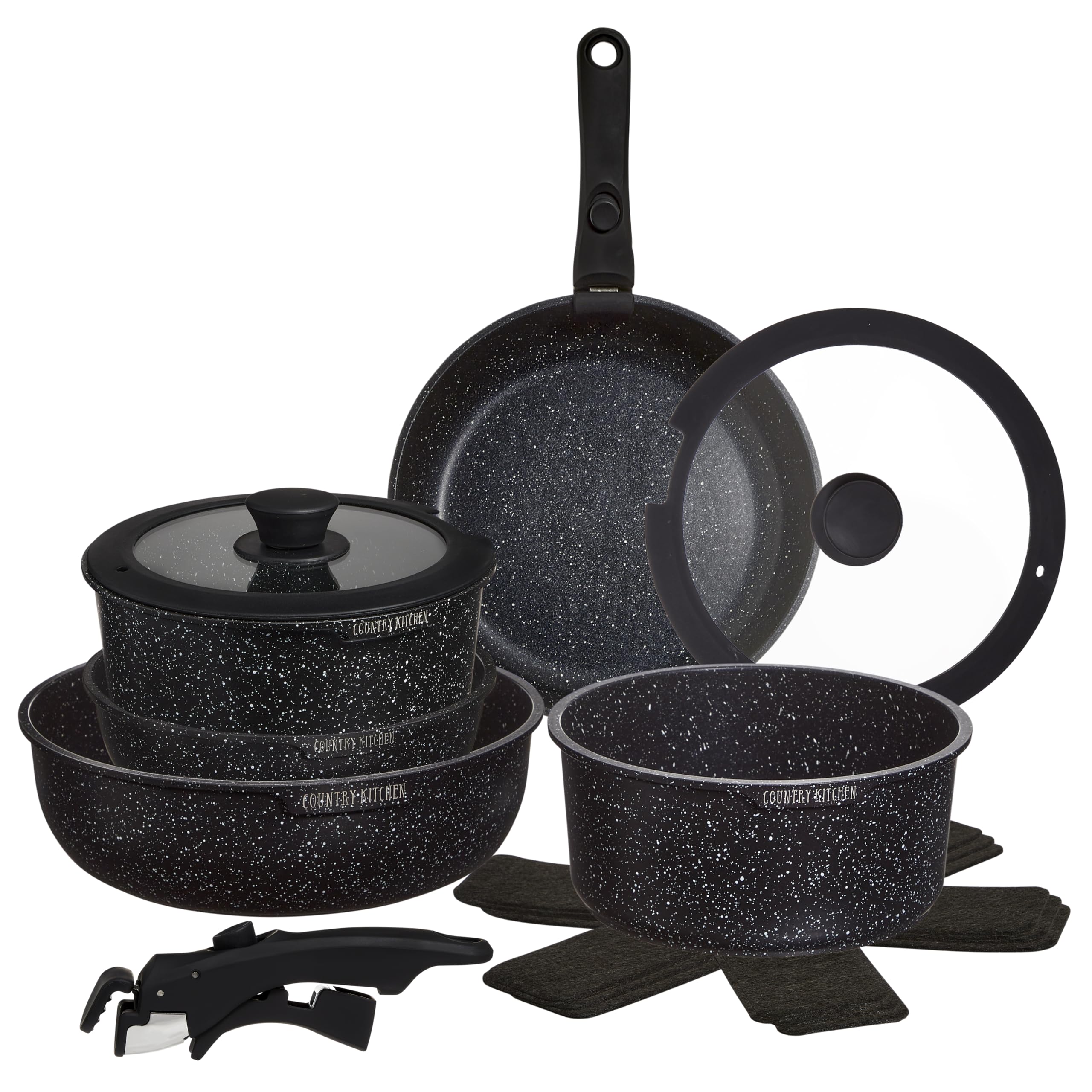 Country Kitchen 13 Piece Pots and Pans Set - Nonstick Cookware Set ...