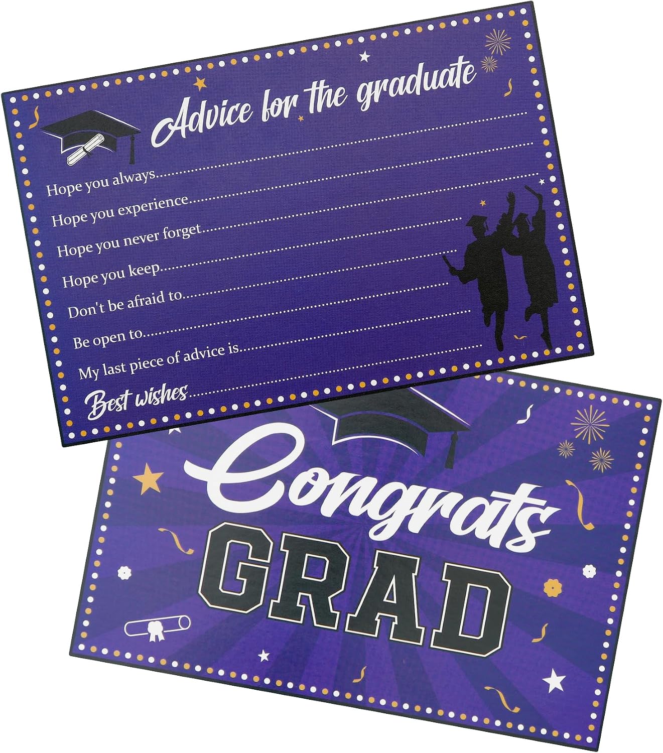 Amazon.com: 24 Pack Graduation Advice Cards Bulk, Purple Graduation ...