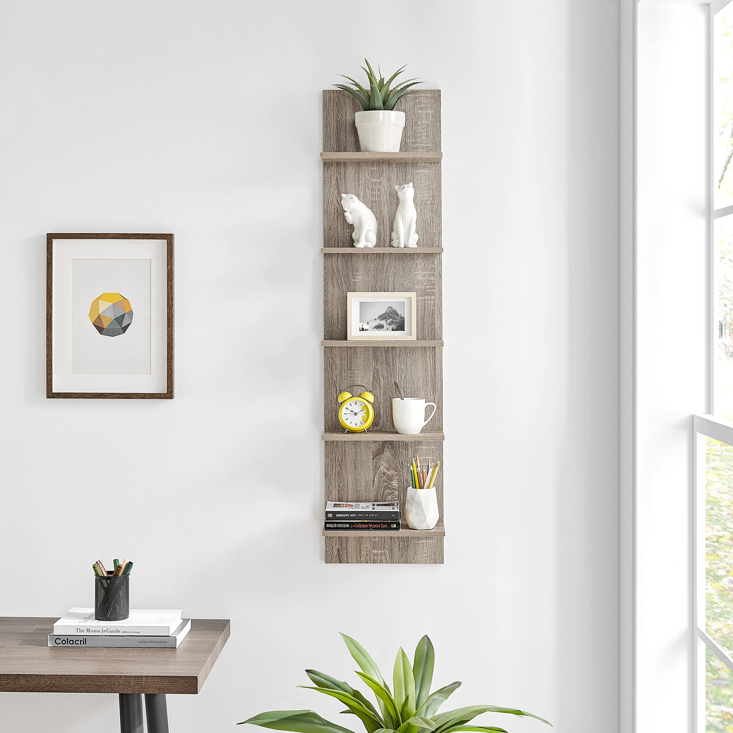 Danya B. Decorative Wall Mount Vertical Shelving Unit – Modern Column ...