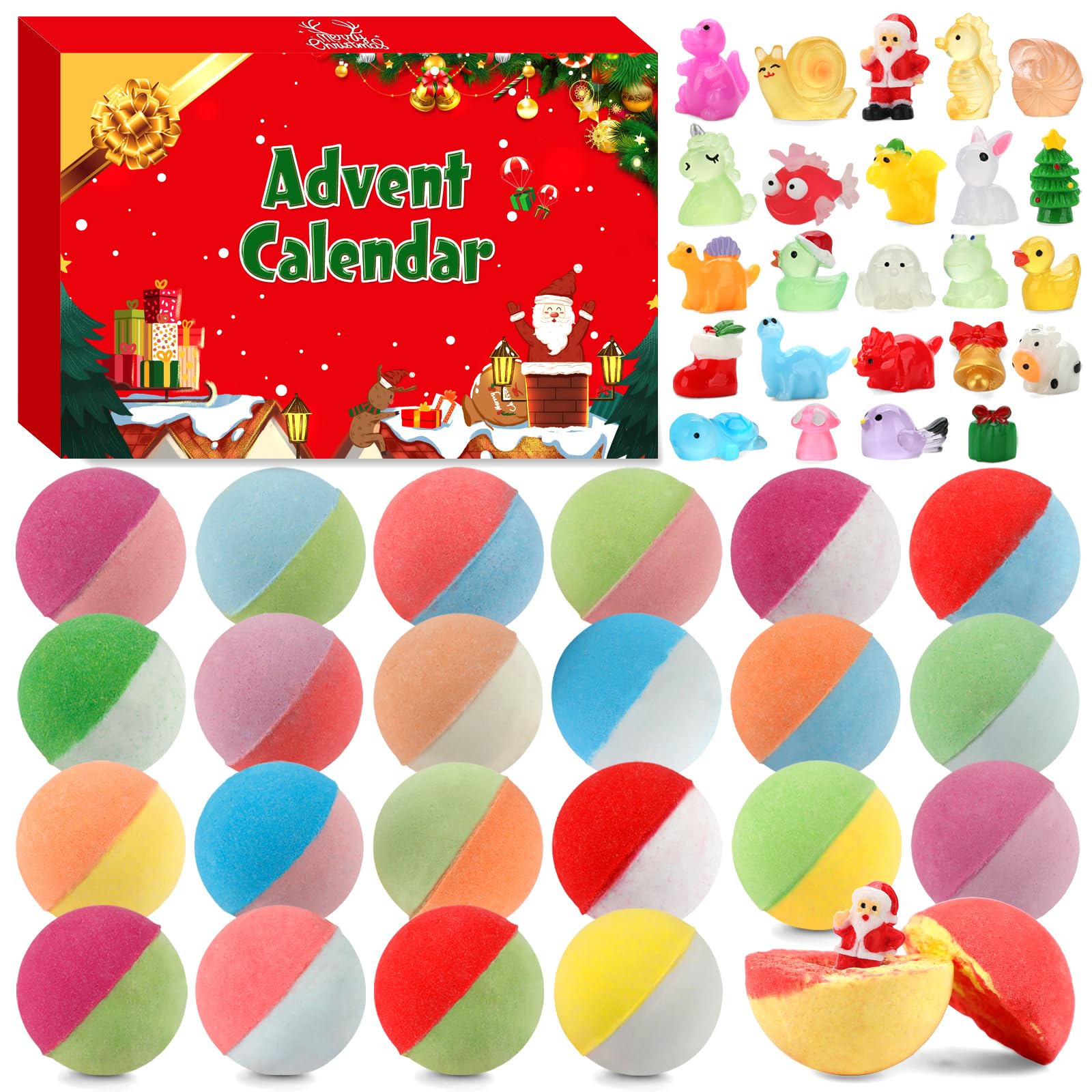 Amazon.com: Advent Calendar 2024, 24 Pcs Bath Bombs for Kids Christmas ...
