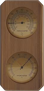 HSE Cedar Sauna Thermometer & Hygrometer - 2-in-1 Mechanical Instrument with Minimalist Design ...