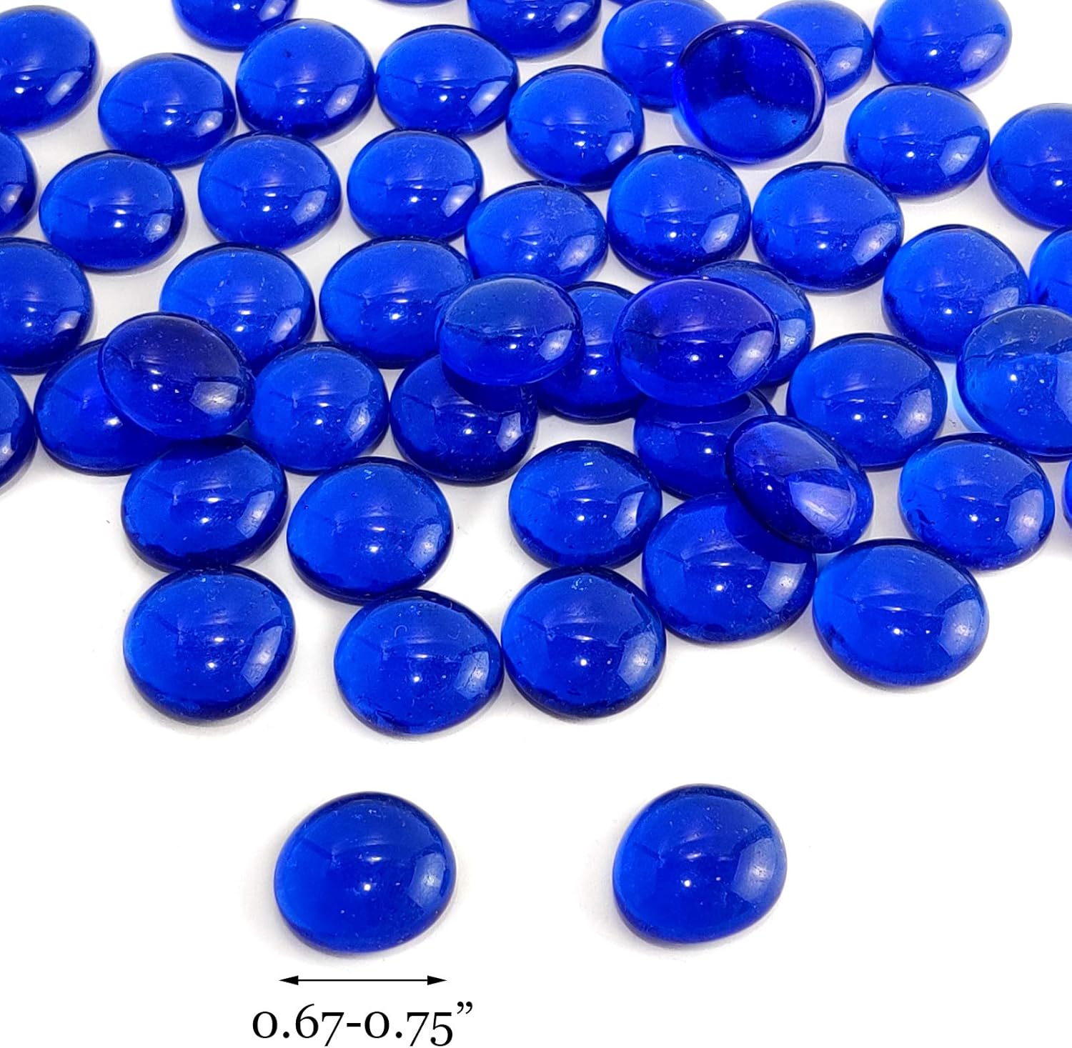 5 LB Dark Blue Glass Gems Flat Glass Marbles with One Piece ...