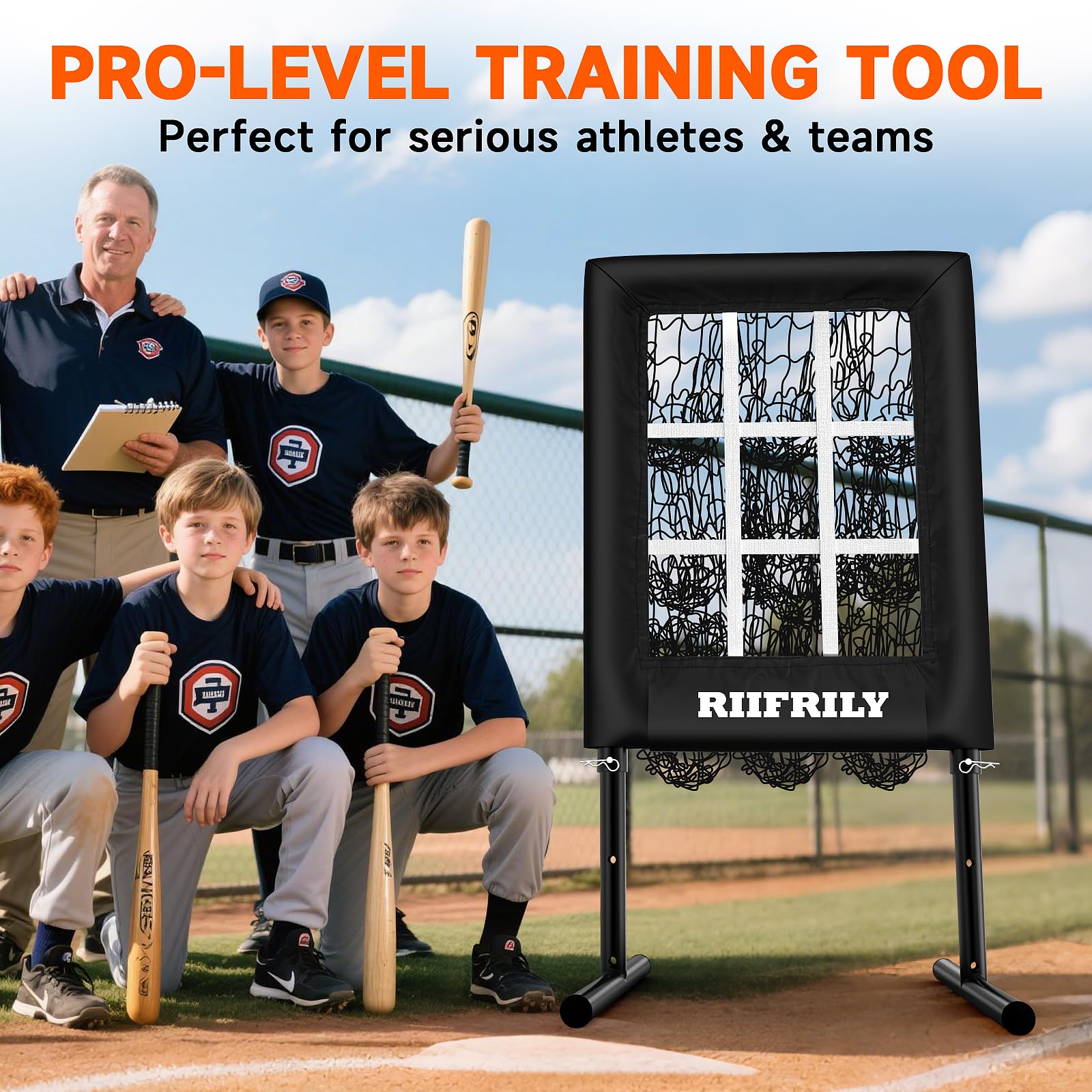 Snapklik.com : Heavy-Duty 9 Hole Baseball Pitching Net