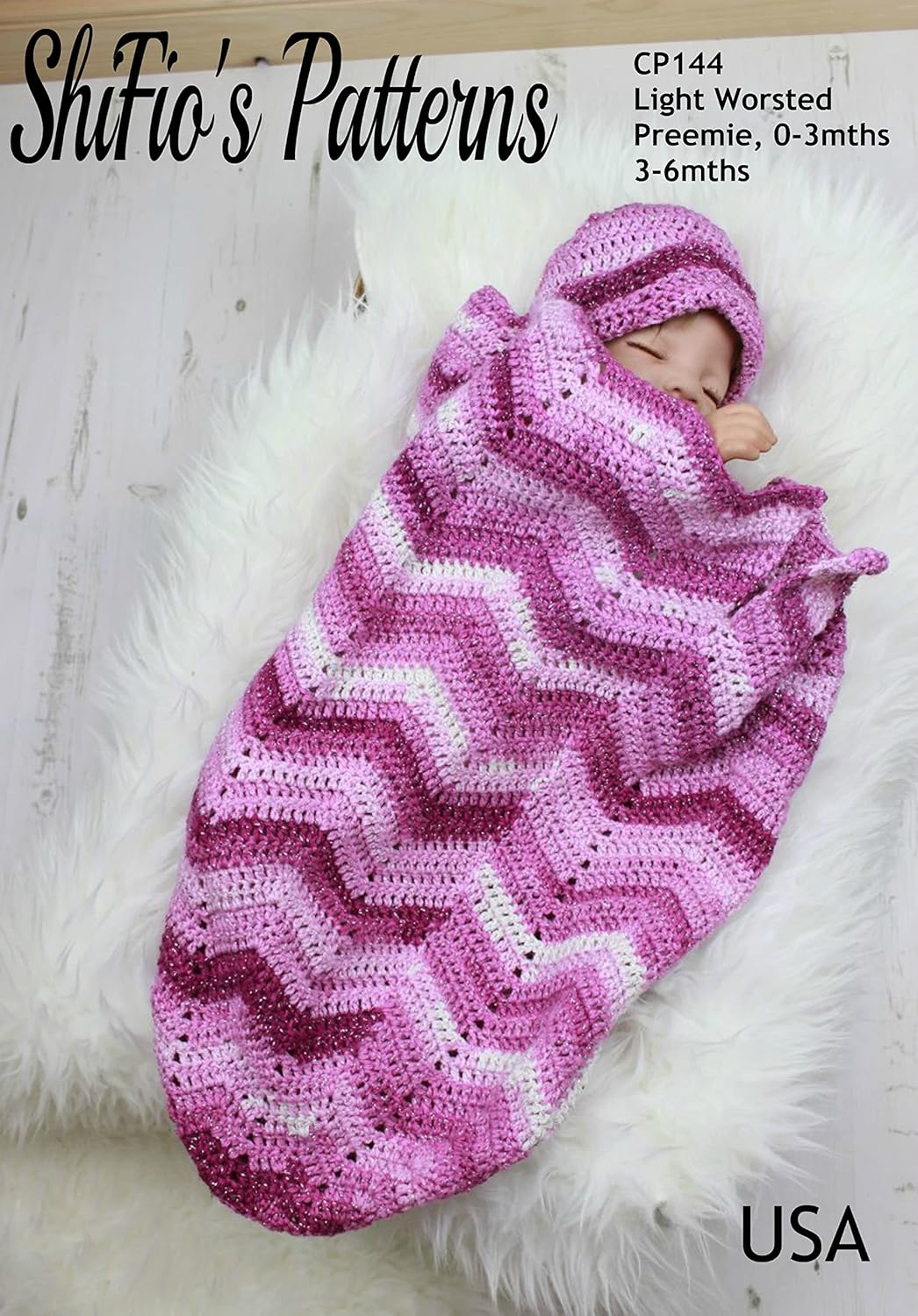 Crochet Pattern - CP144 - Baby Cocoon Papoose - 3 Sizes, preemie, 0 ...
