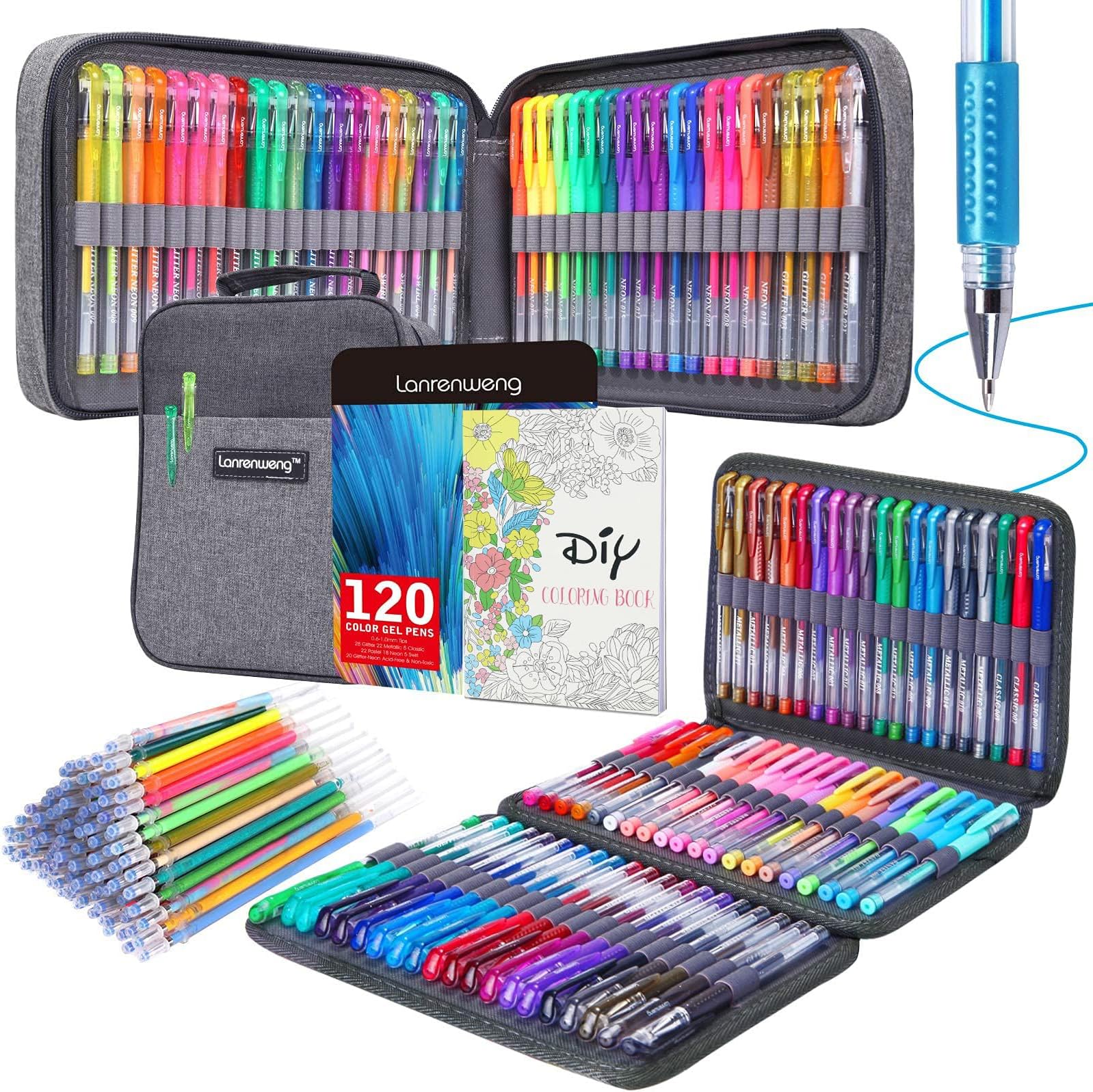 Amazon.com : 240 Pack Set 120 Colored Gel Pen with 120 Refills, Fine ...