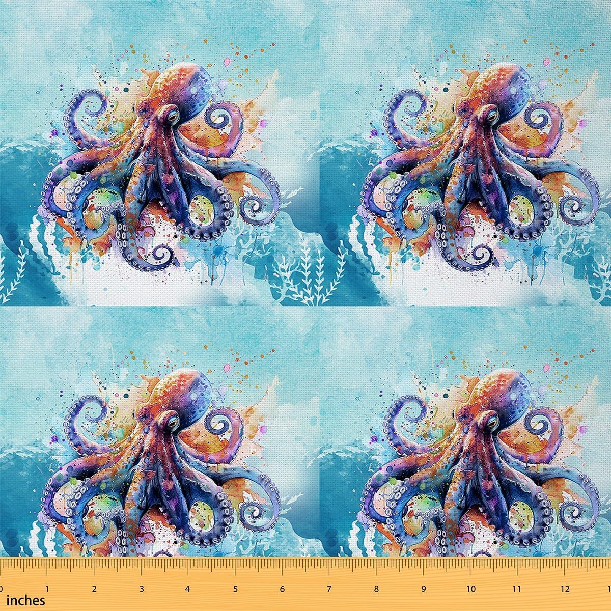 Amazon.com: Feelyou Octopus Fabric by The Yard 1 Yard Ocean Kraken ...