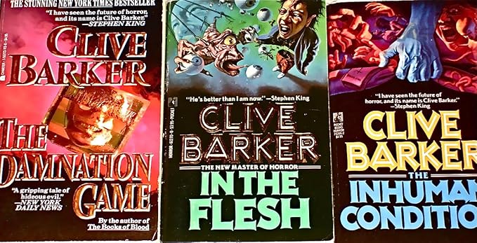 3 Titles By Clive Barker: "The Damnation Game," "In the Flesh," & "The ...