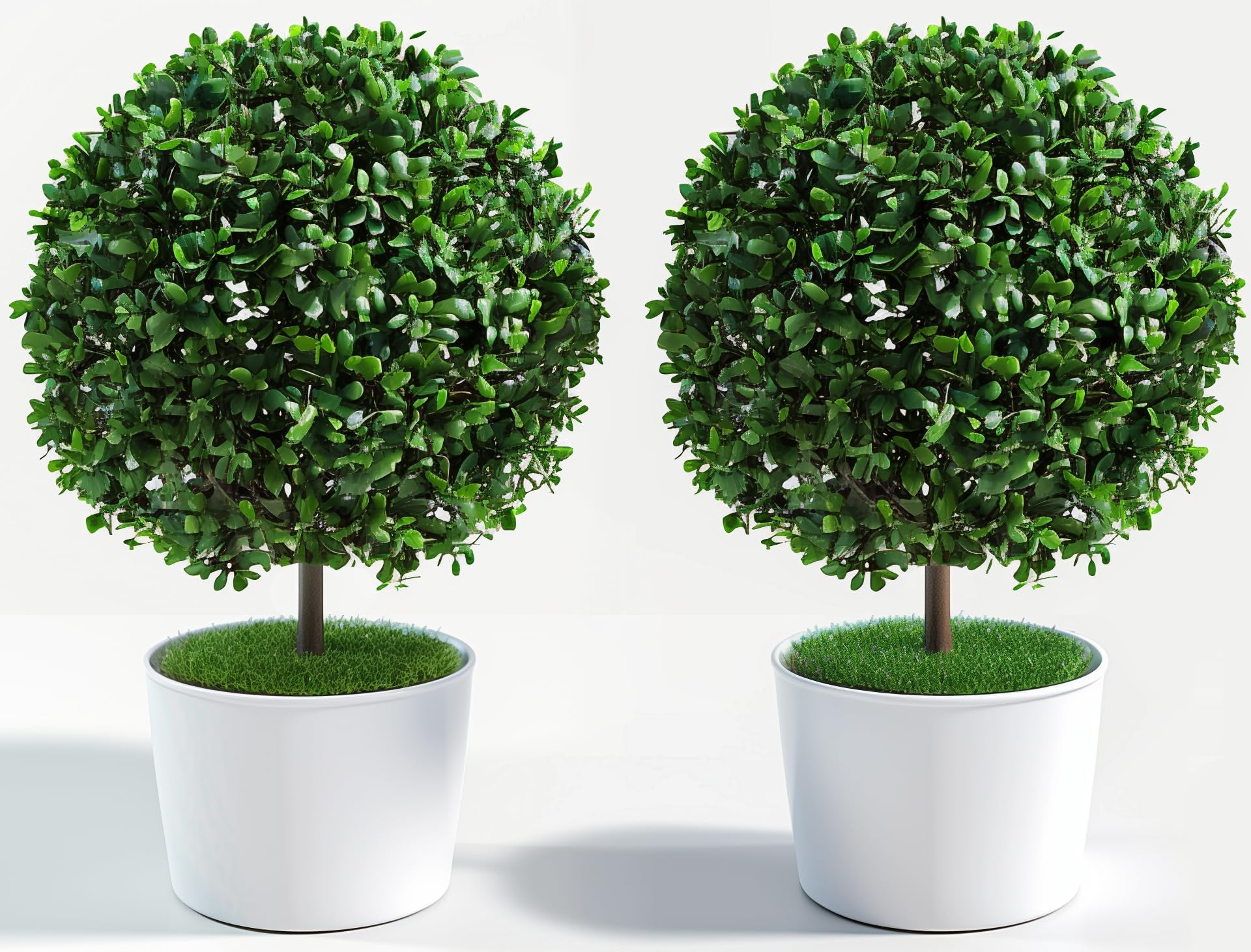 Amazon.com: HOMCOM Set of 2 20.5" Artificial Ball Boxwood Topiary Trees ...