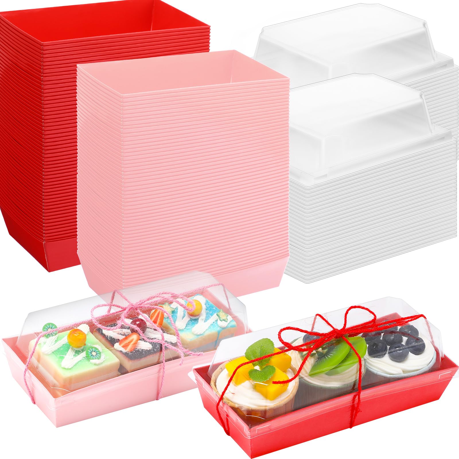Layhit 100 Sets Charcuterie Boxes with Clear Lids and Rope Mothers Day ...