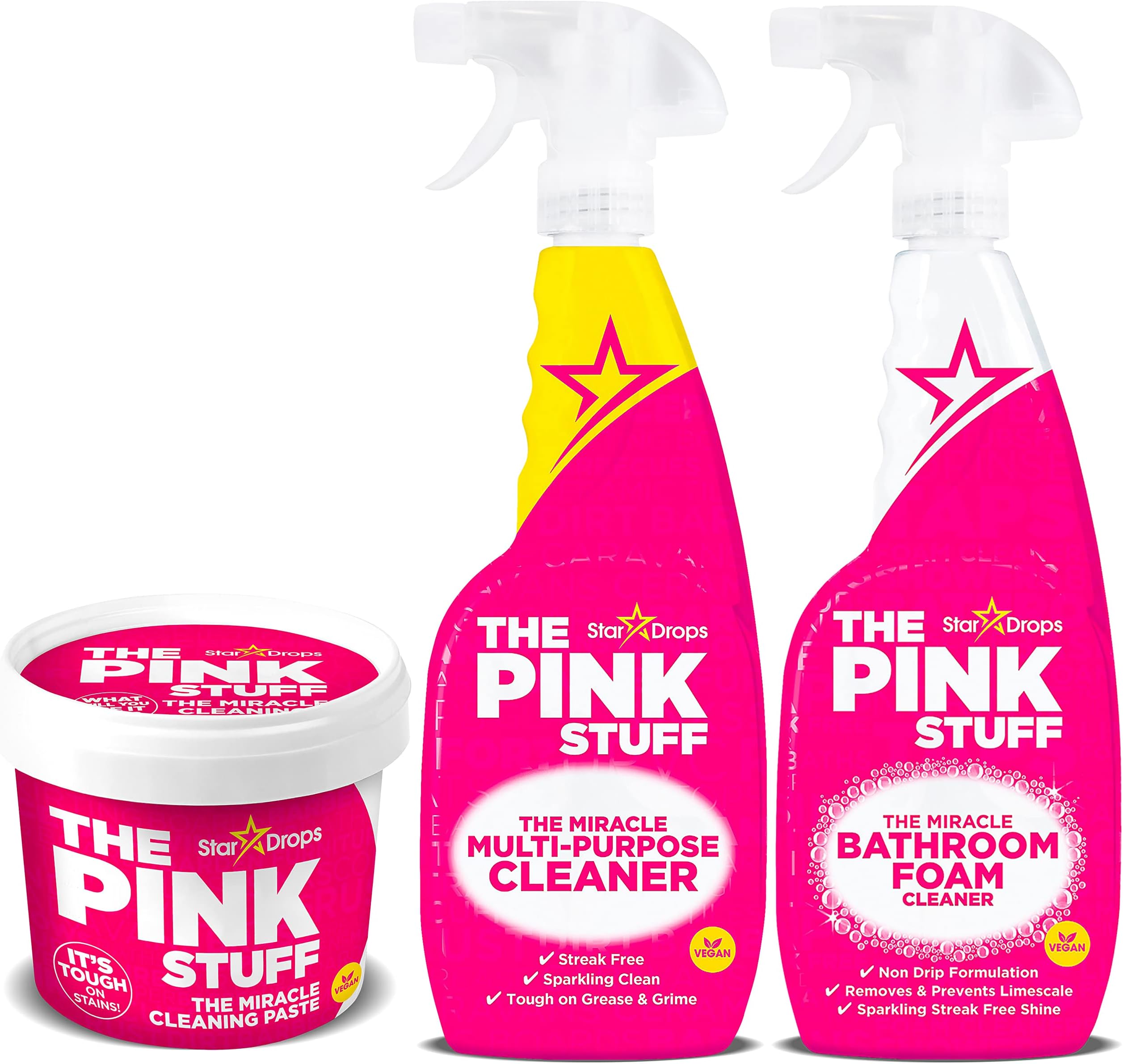 Amazon.com: Stardrops - The Pink Stuff - The Miracle Scrubber Kit - 2 ...