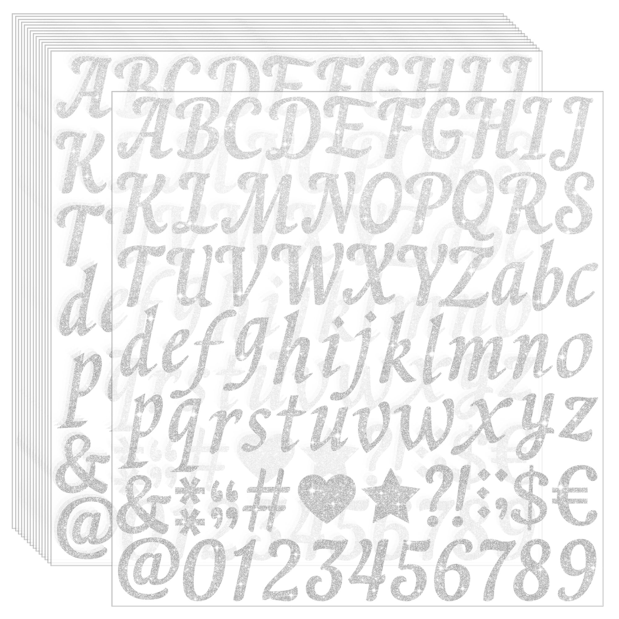 Amazon.com: 1200 Pcs 15 Sheets Letter Stickers Glitter Alphabet and ...
