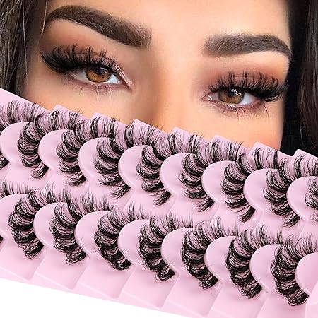 Amazon.com: ALPHONSE Russian Lashes Clear Band False Eyelashes Natural ...