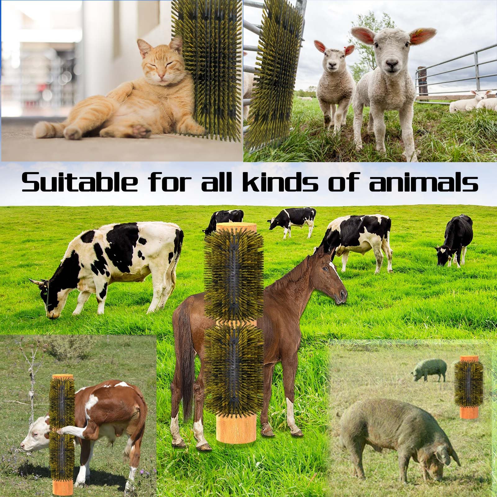 Sovipal Upgraded Extra Large Livestock Scratch Brush-2 Types of Shape ...