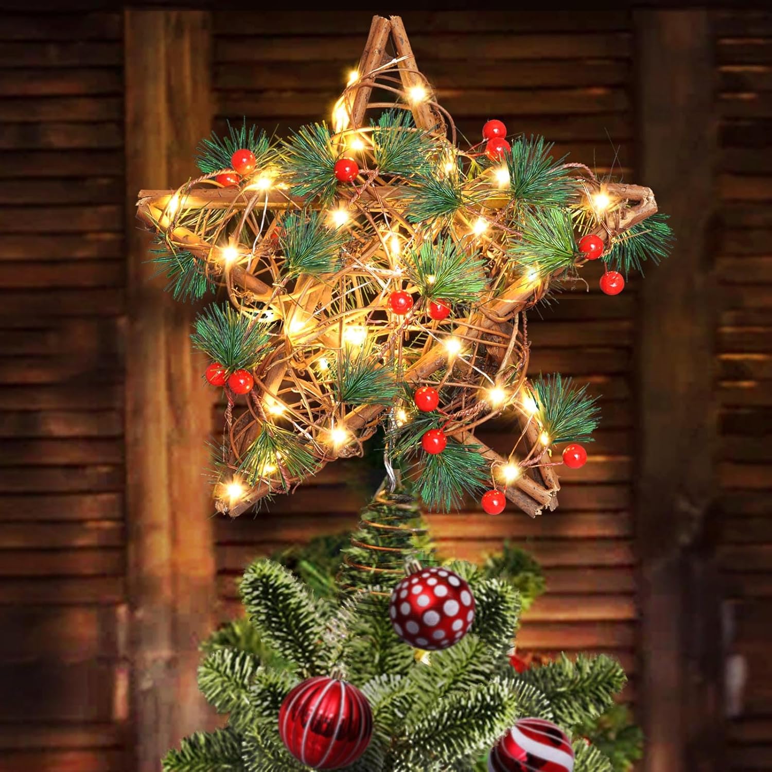 Amazon.com: Windpnn Upgraded Star Christmas Tree Topper for Christmas ...