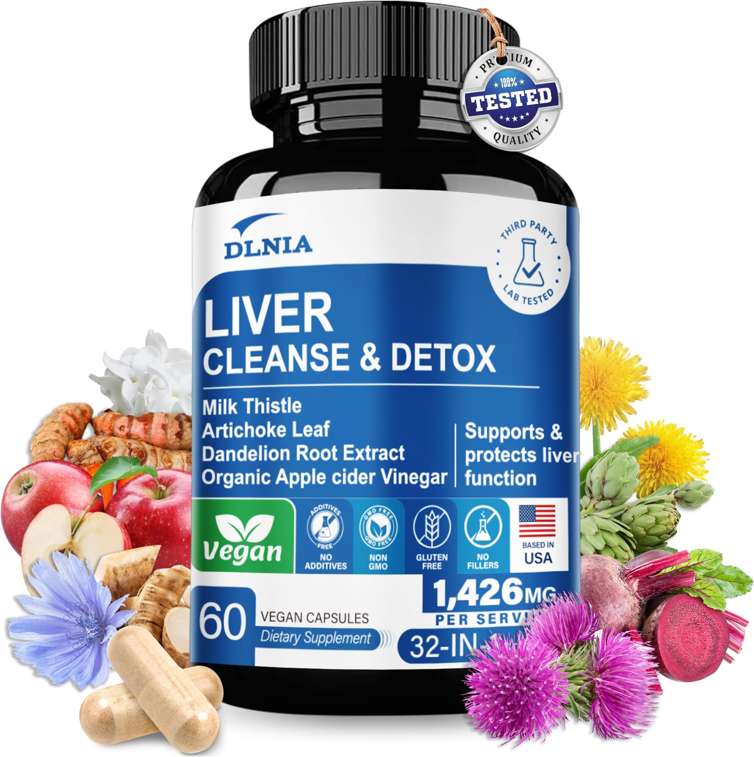 Amazon.com: DLNIA 32 in 1 Liver Cleanse Detox & Repair Formula with ...