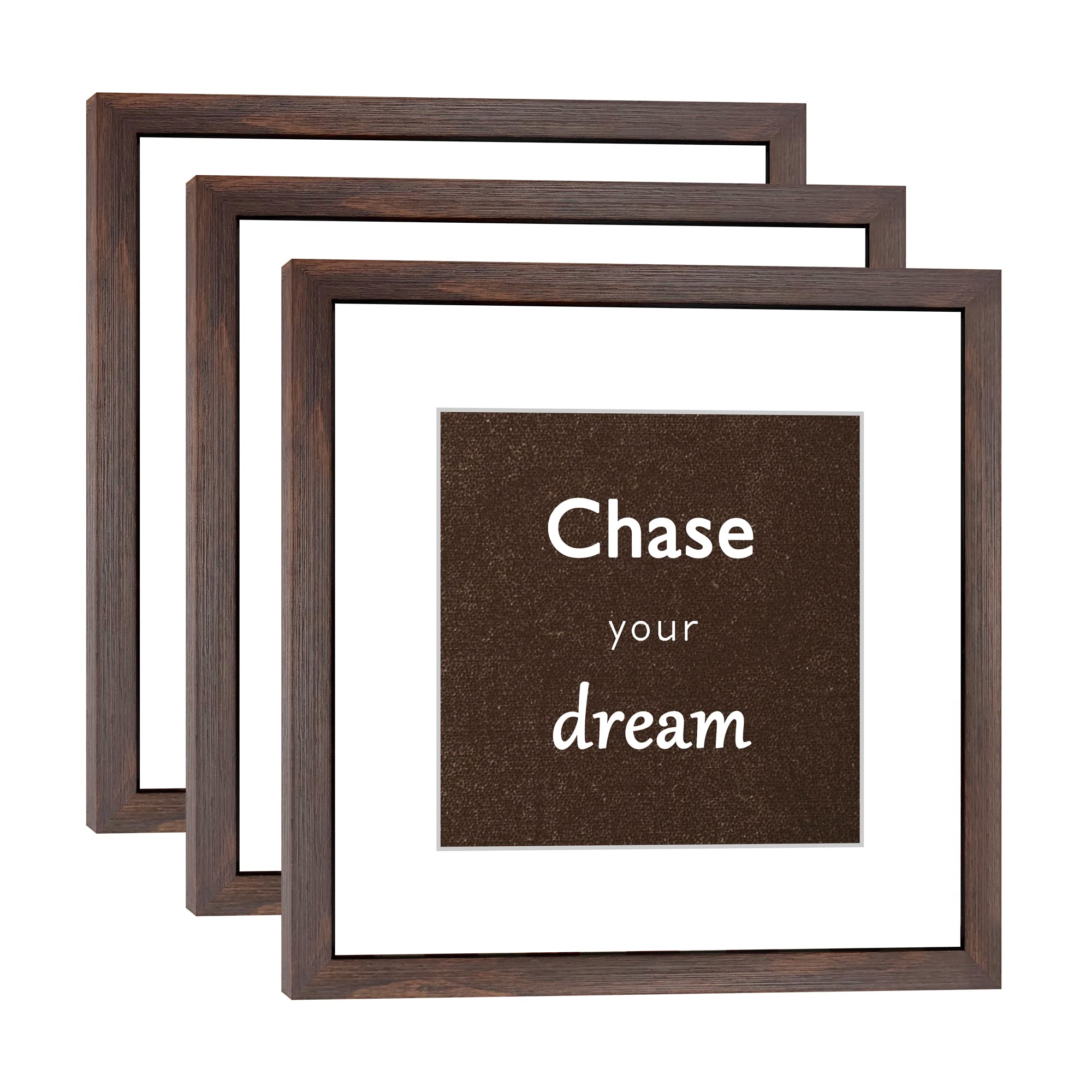 Amazon.com - DEKWINN 12x12 Walnut Picture Frame Set of 3 for Pictures ...