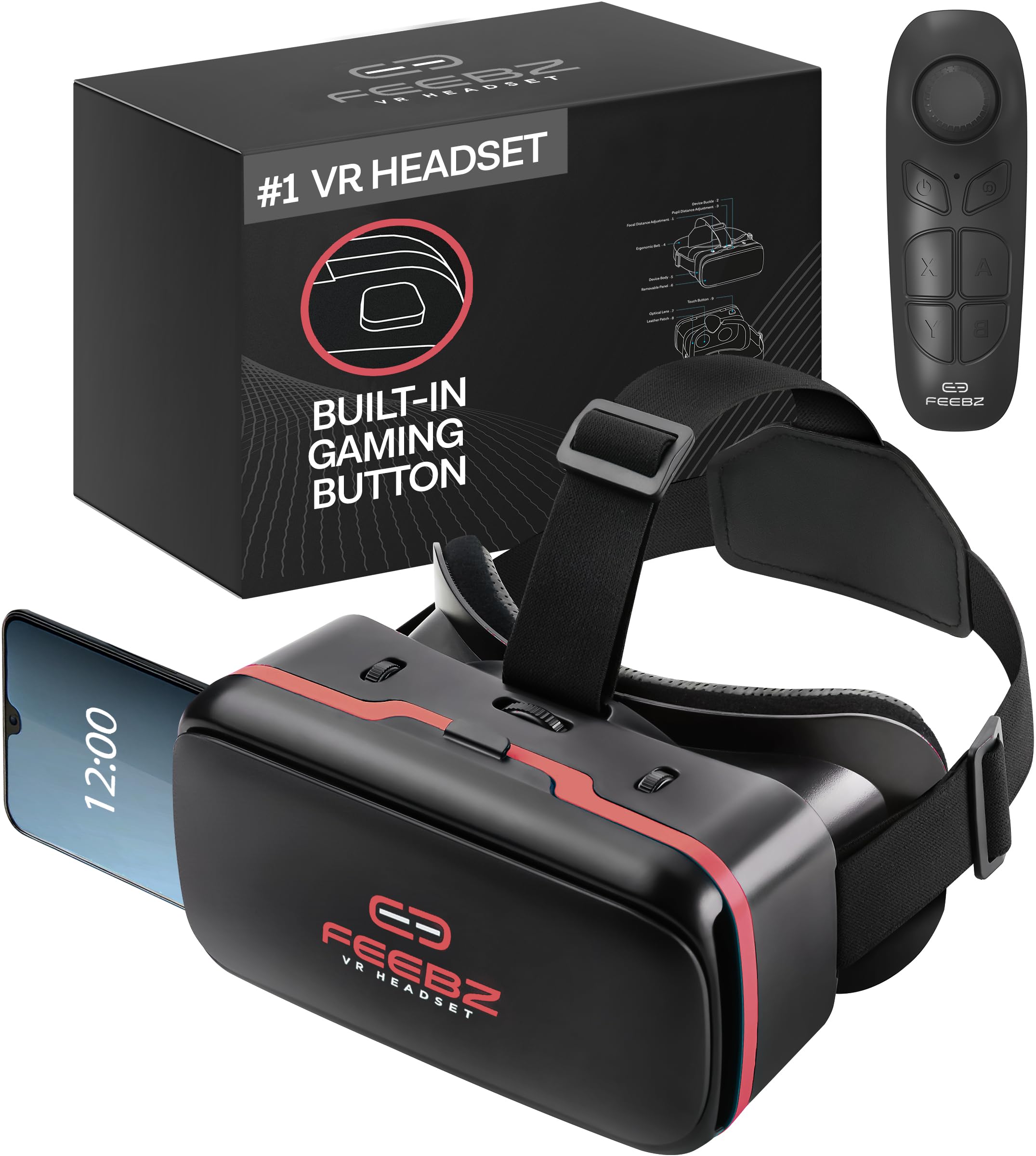 Amazon.com: FEEBZ 3D VR Headset for Kids 2.0 + Android Remote - for ...