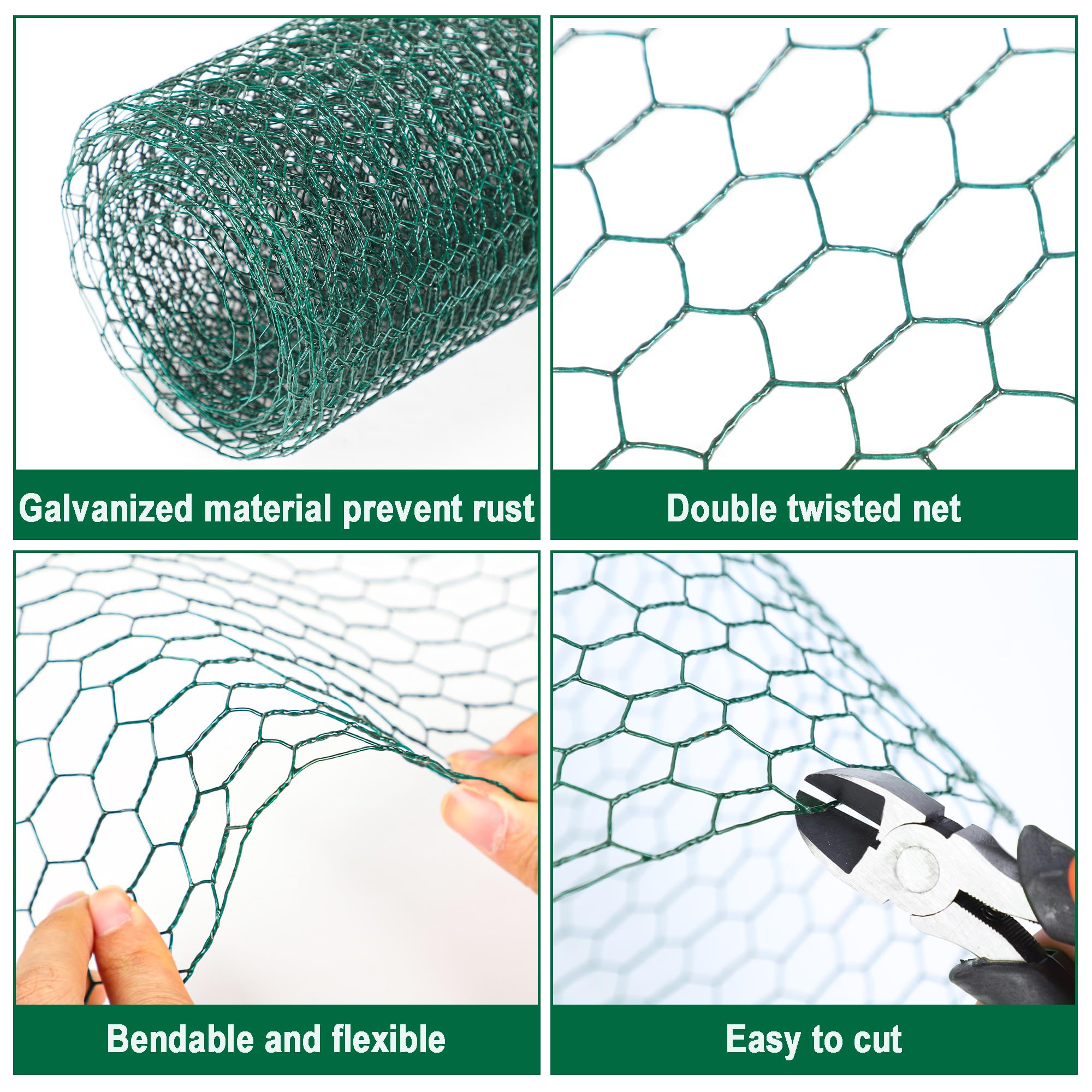 Snapklik.com : Chicken Wire Netting 16 X 236 Inch Green Hexagonal ...