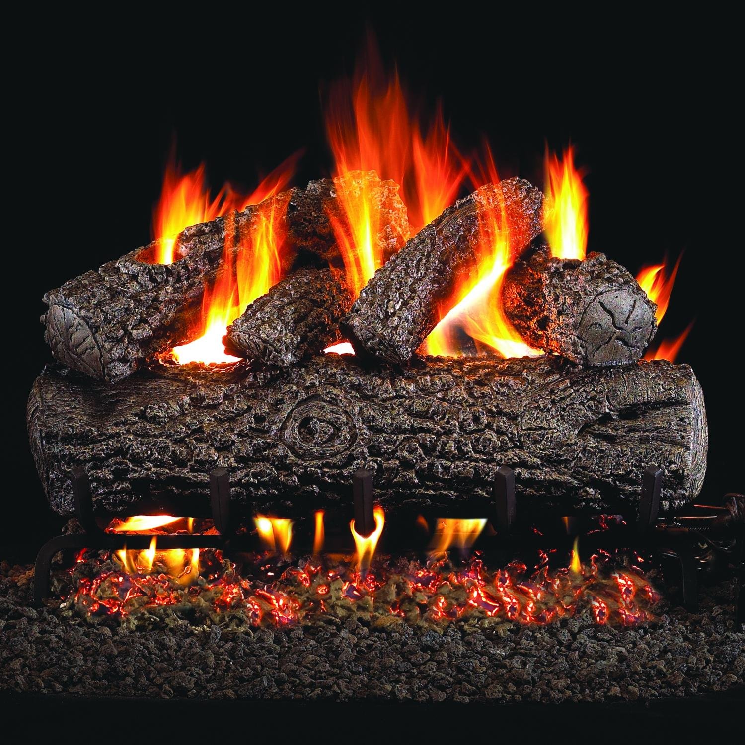 Amazon.com : RealFyre Peterson 24-inch Oak Log Set with Vented G45 Dual ...