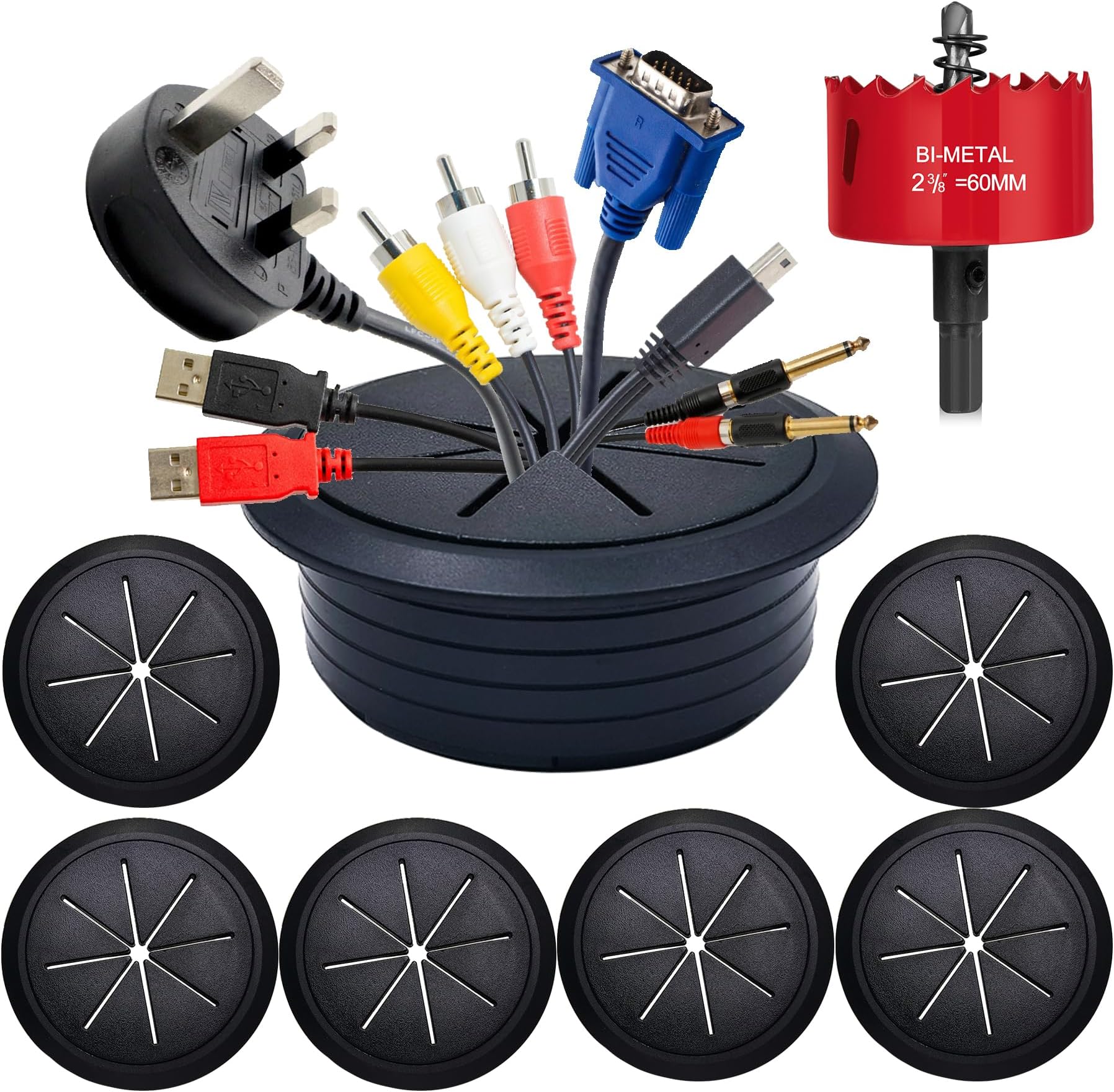 Amazon.com: 6Pack TV Cord Hider,2-3/8"(60mm) in Wall Cable Management ...