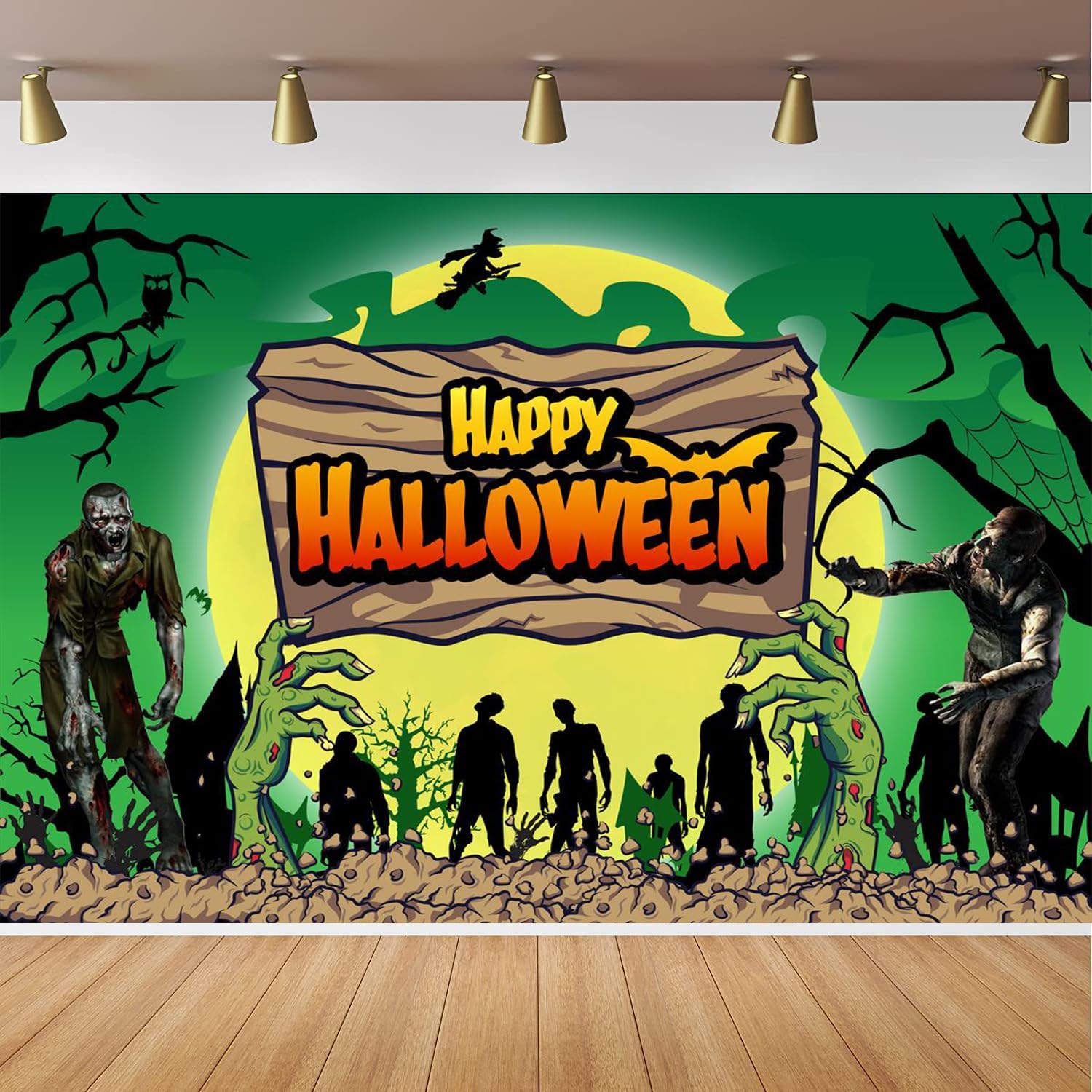 Amazon.com : CapiSco Zombie Backdrop for Halloween Theme Party ...