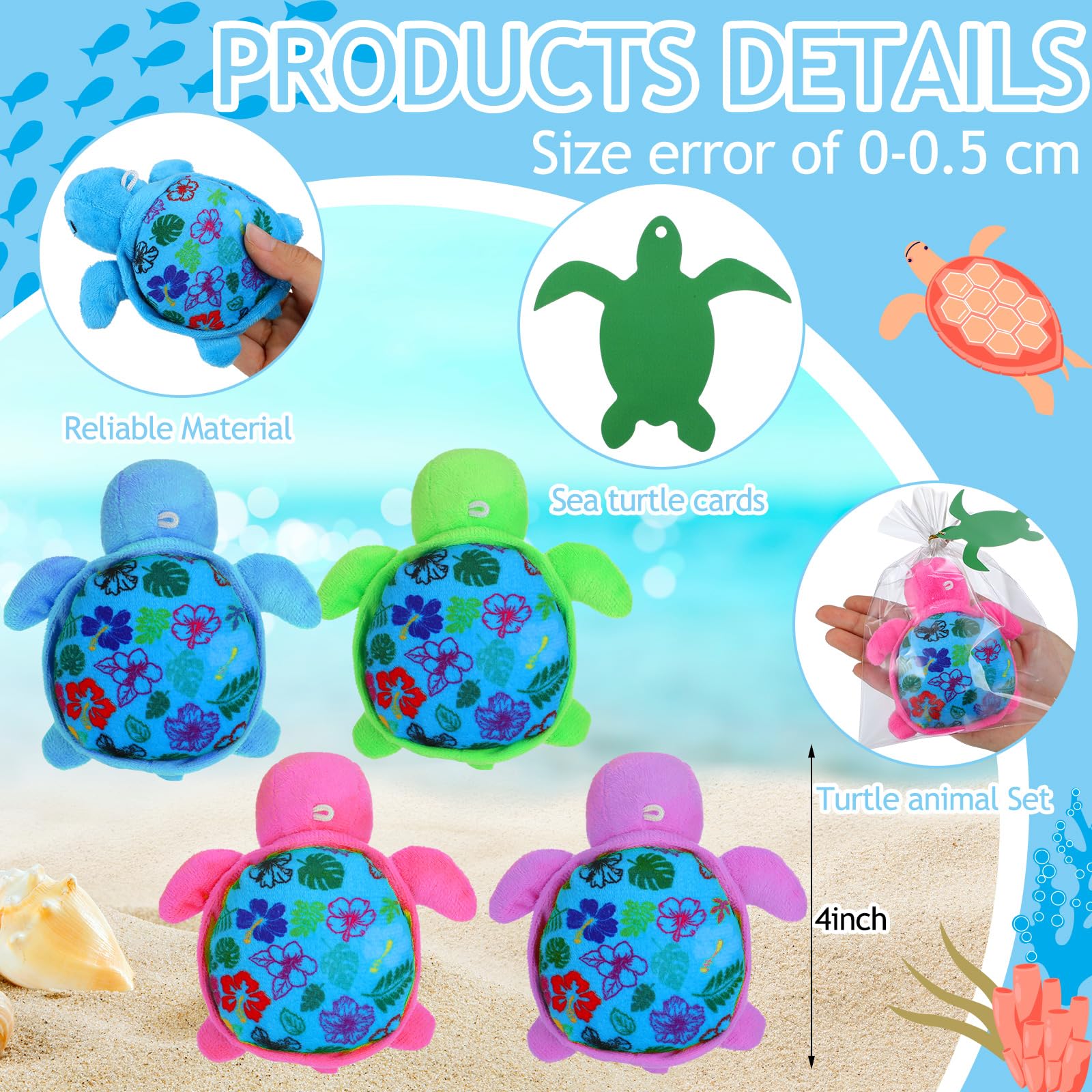Snapklik.com : Blueweenly 24 Pack Summer Mini Plush Turtles