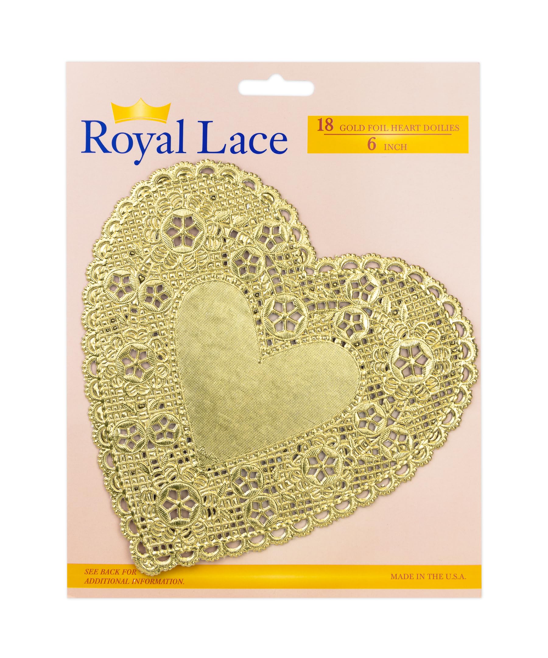 Snapklik.com : Hygloss Royal Lace Metallic Gold Heart-Shaped Paper ...