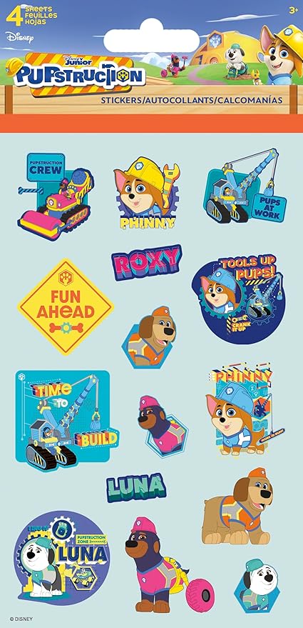 Amazon.com: Disney - Pupstruction - Standard 4 Sheet Stickers Standard ...