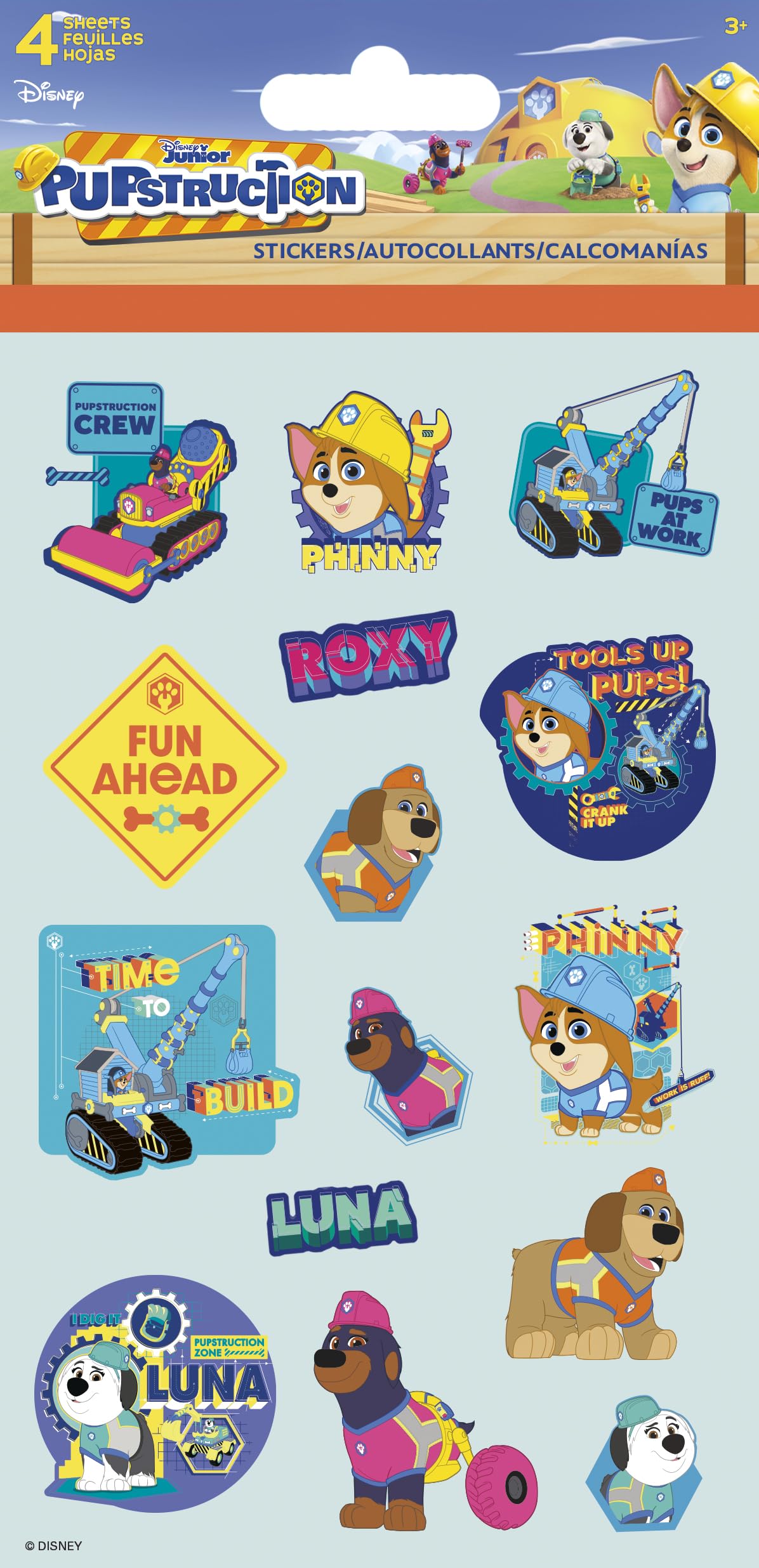 Amazon.com: Disney - Pupstruction - Standard 4 Sheet Stickers Standard ...