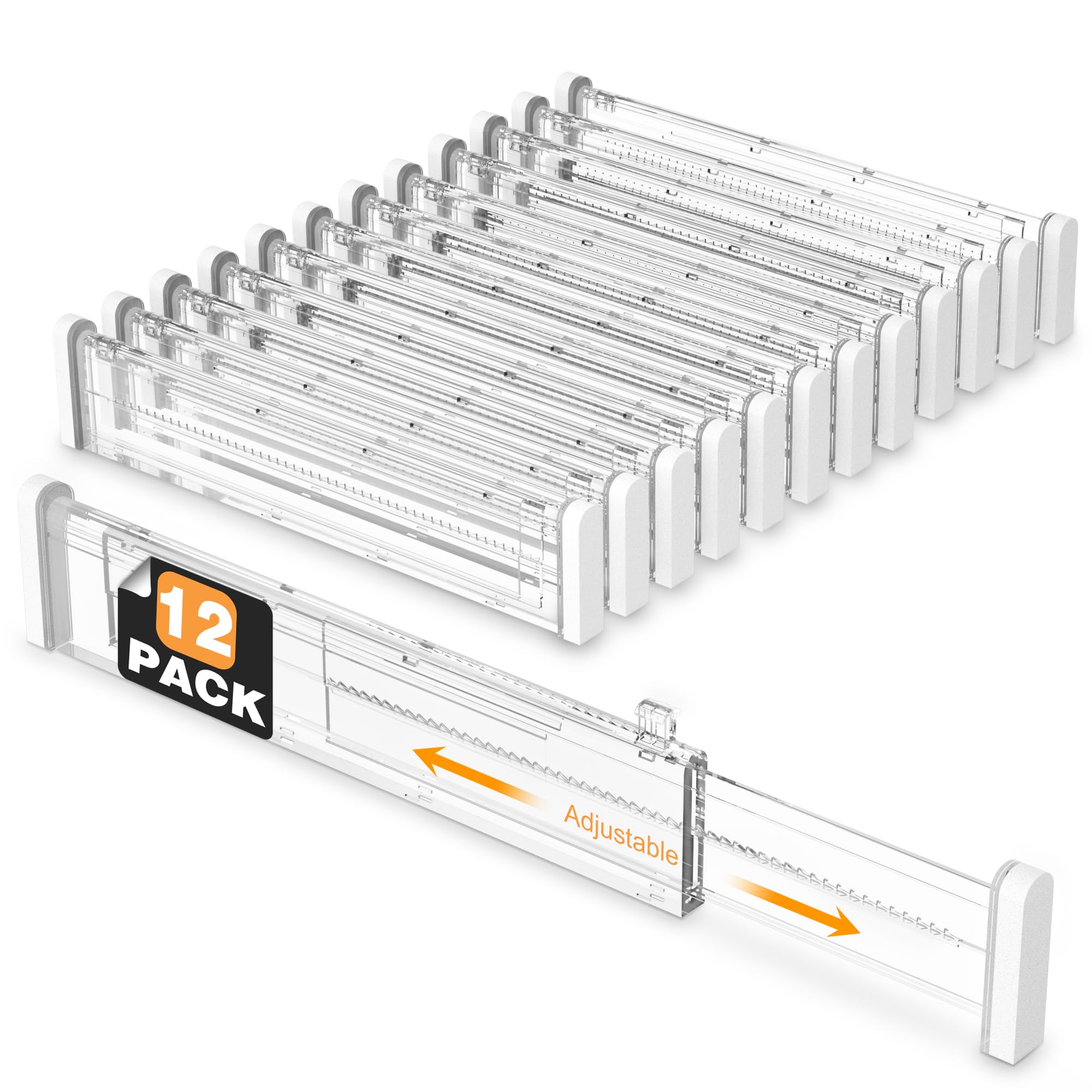 Amazon.com: HiYZ Adjustable Drawer Dividers - Expandable 12.6''-22.8 ...