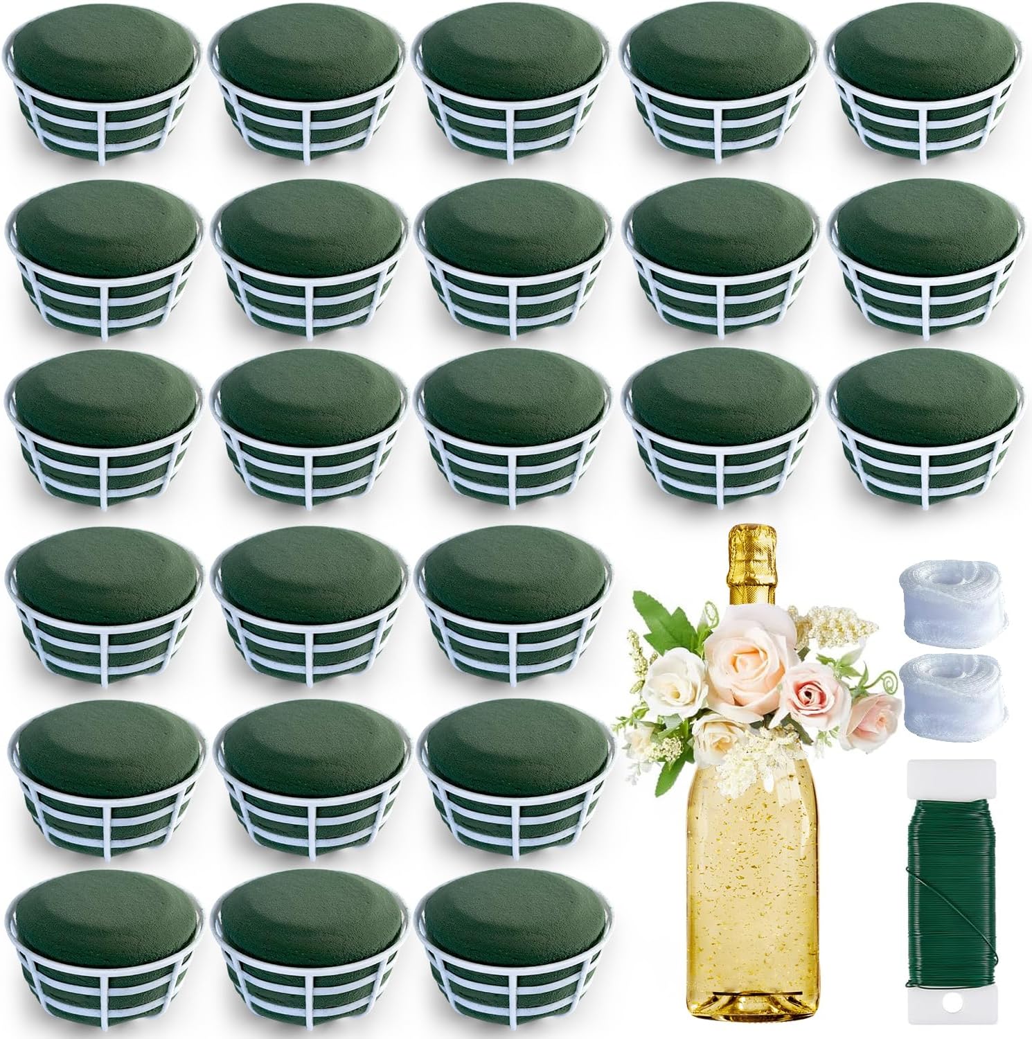 Amazon.com: LAIAMER 24 Pcs Small Round Floral Foam Holder, Fresh ...