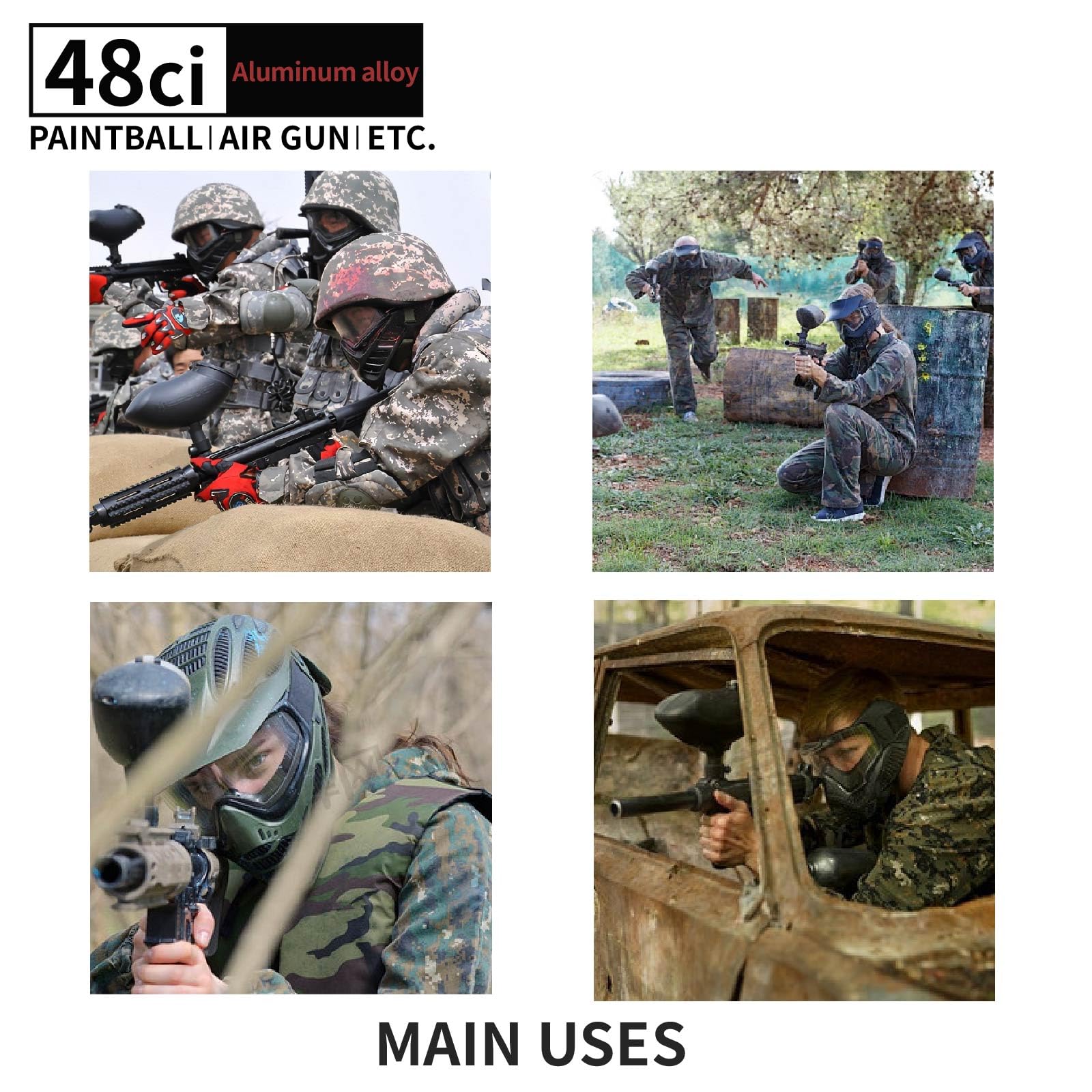 Compressed Air Tank Hpa Tank 48/3000 Paintball Tank System,48ci ,Flat ...