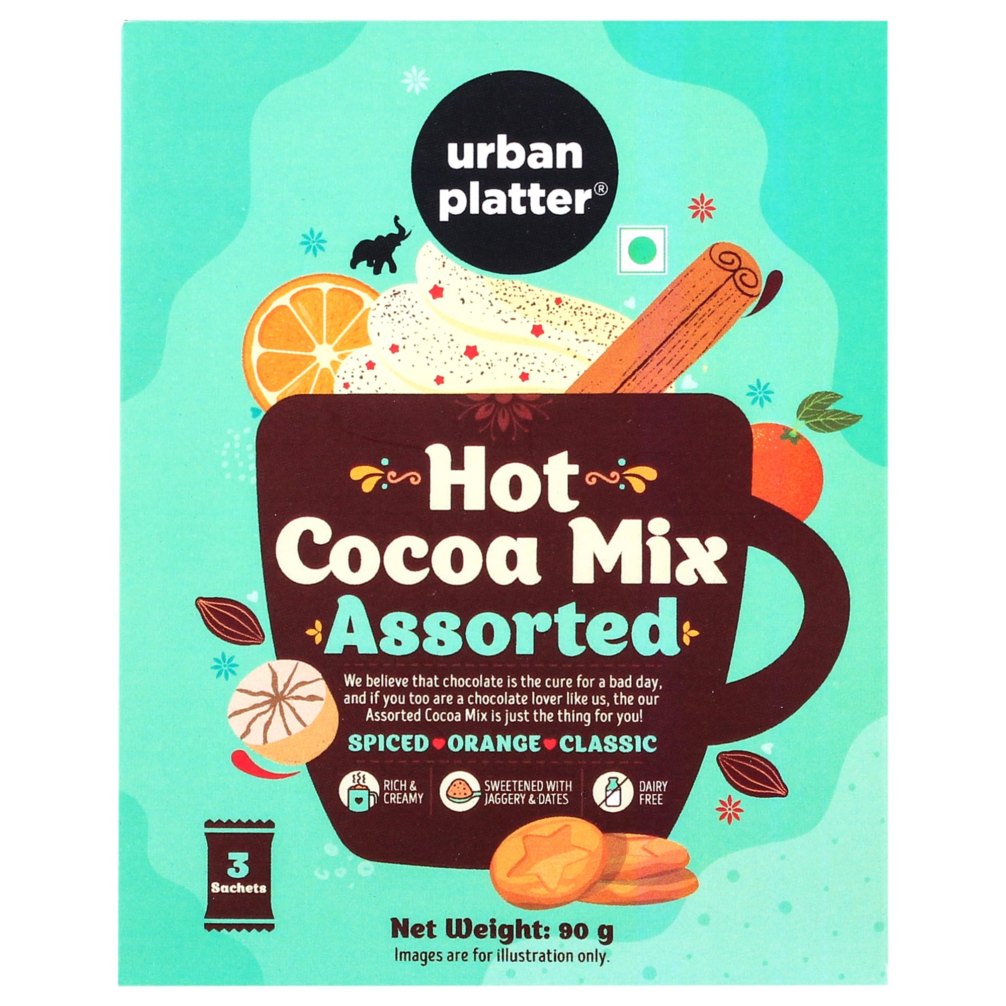 Urban Platter Assorted Hot Cocoa Mix 90g 3 Sachets Of 30g | Desertcart ...