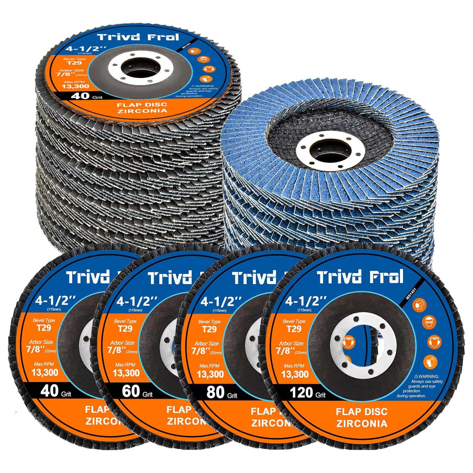 Amazon.com: 40 Pack Flap Discs 4 1/2 for Angle Grinder Sanding Disc ...