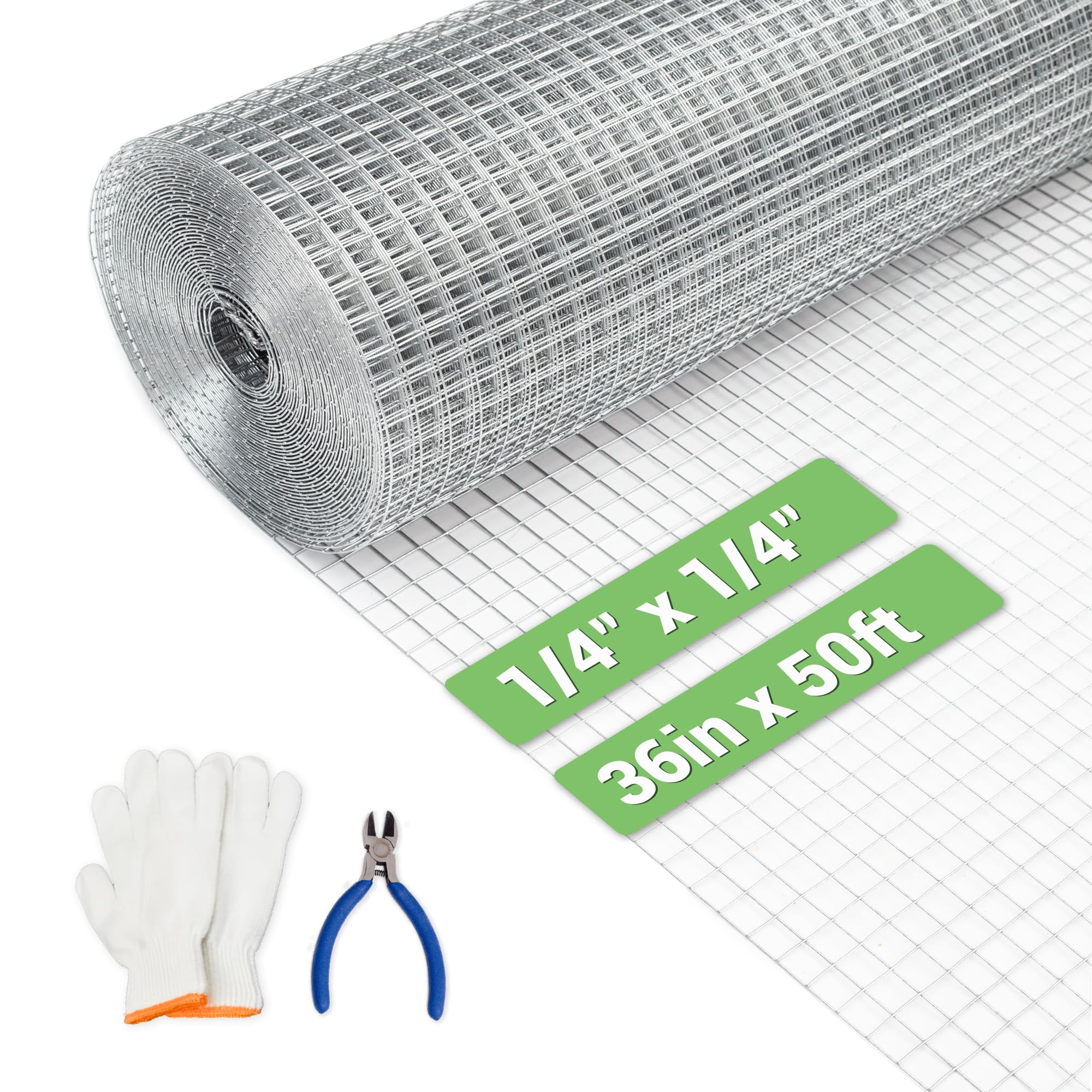 HITTITE Hardware Cloth 1/4 inch 36in x 50 ft, Hot-dip Galvanized After ...