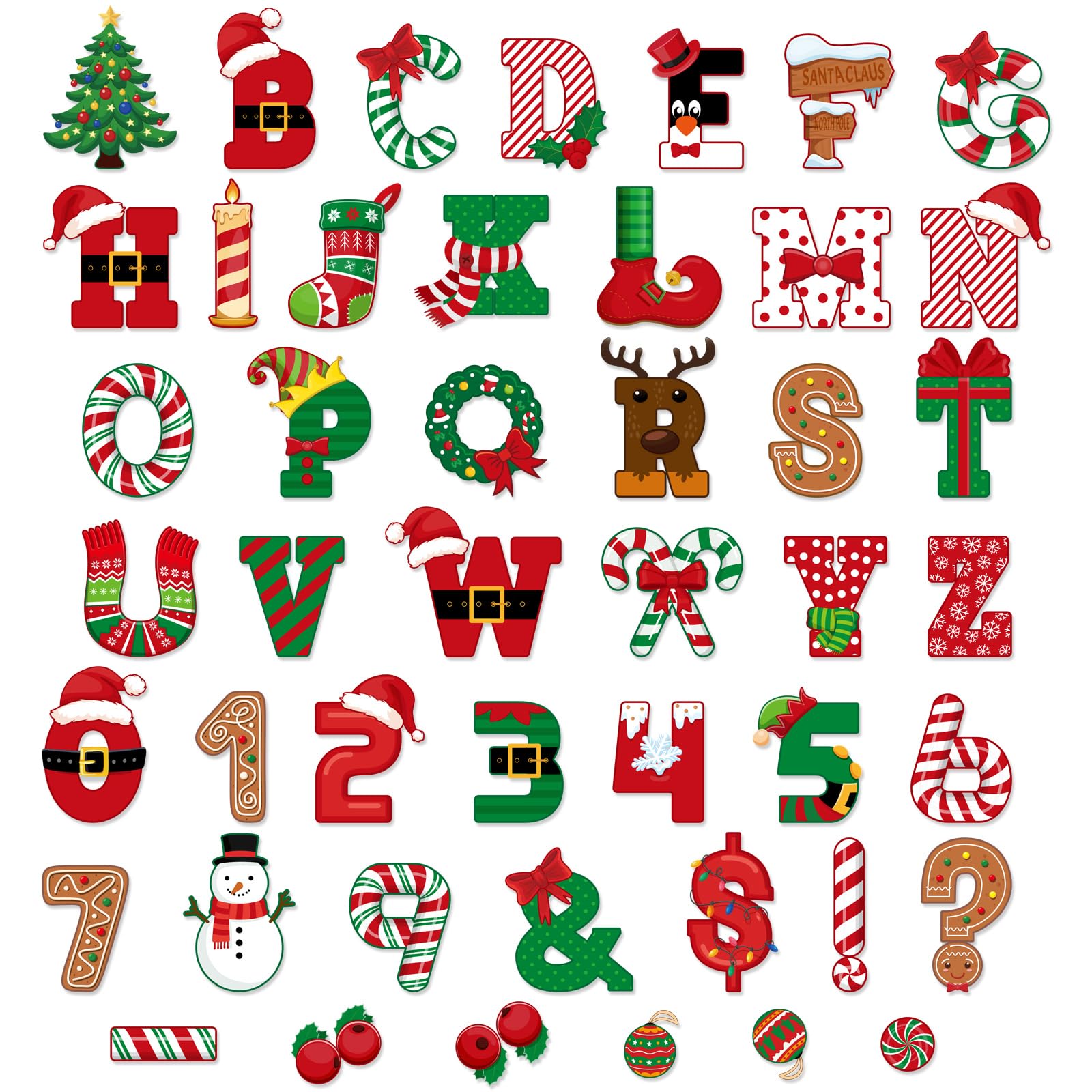 Snapklik.com : 176 Pcs Christmas Bulletin Board Decorations Letters ...