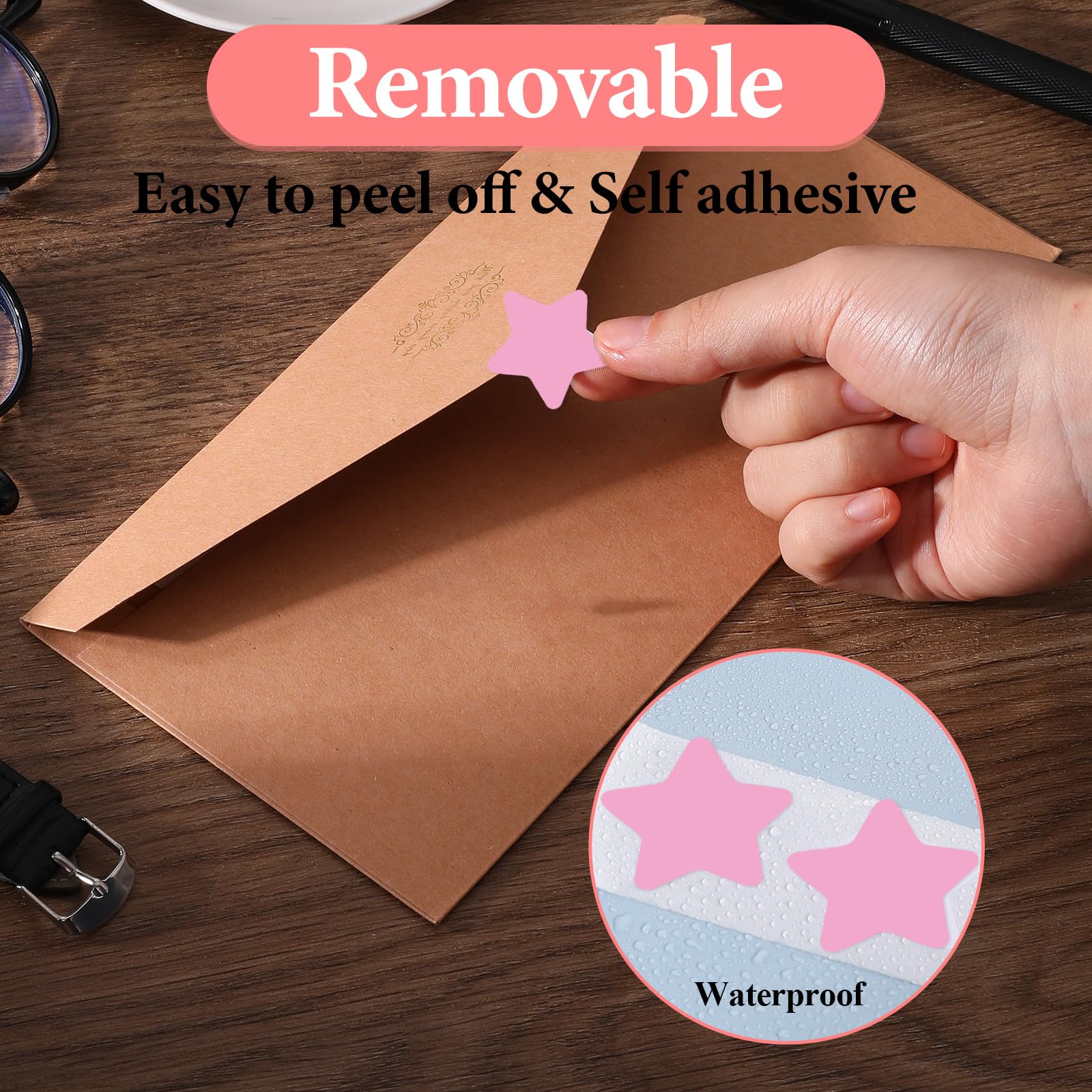 Snapklik.com : Pink Star Stickers - 500 Pcs, 1 Inch Writable, Removable ...