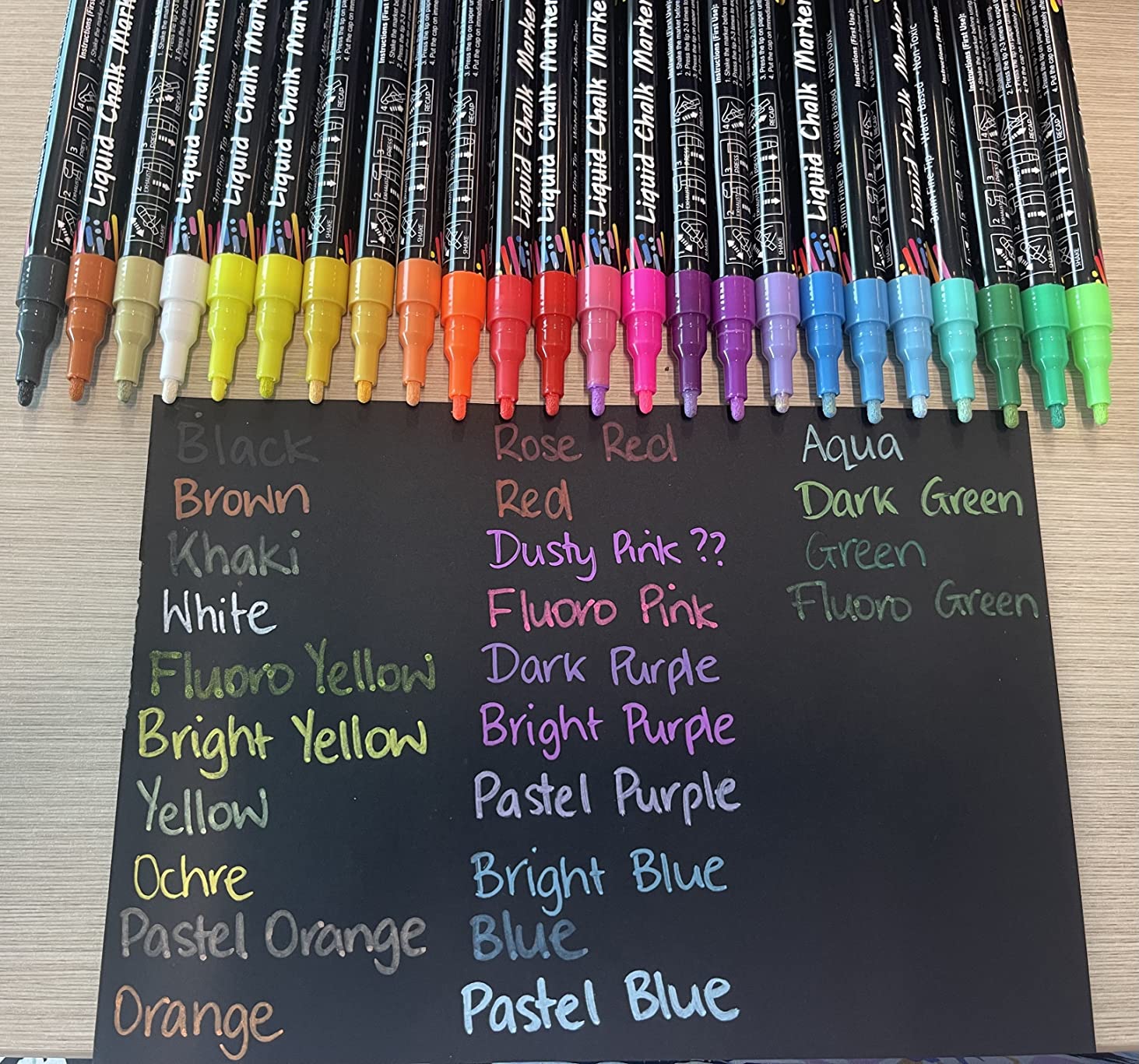 Shuttle Art Liquid Chalk Pens, 24 Colours Wipeable Chalk Markers for ...