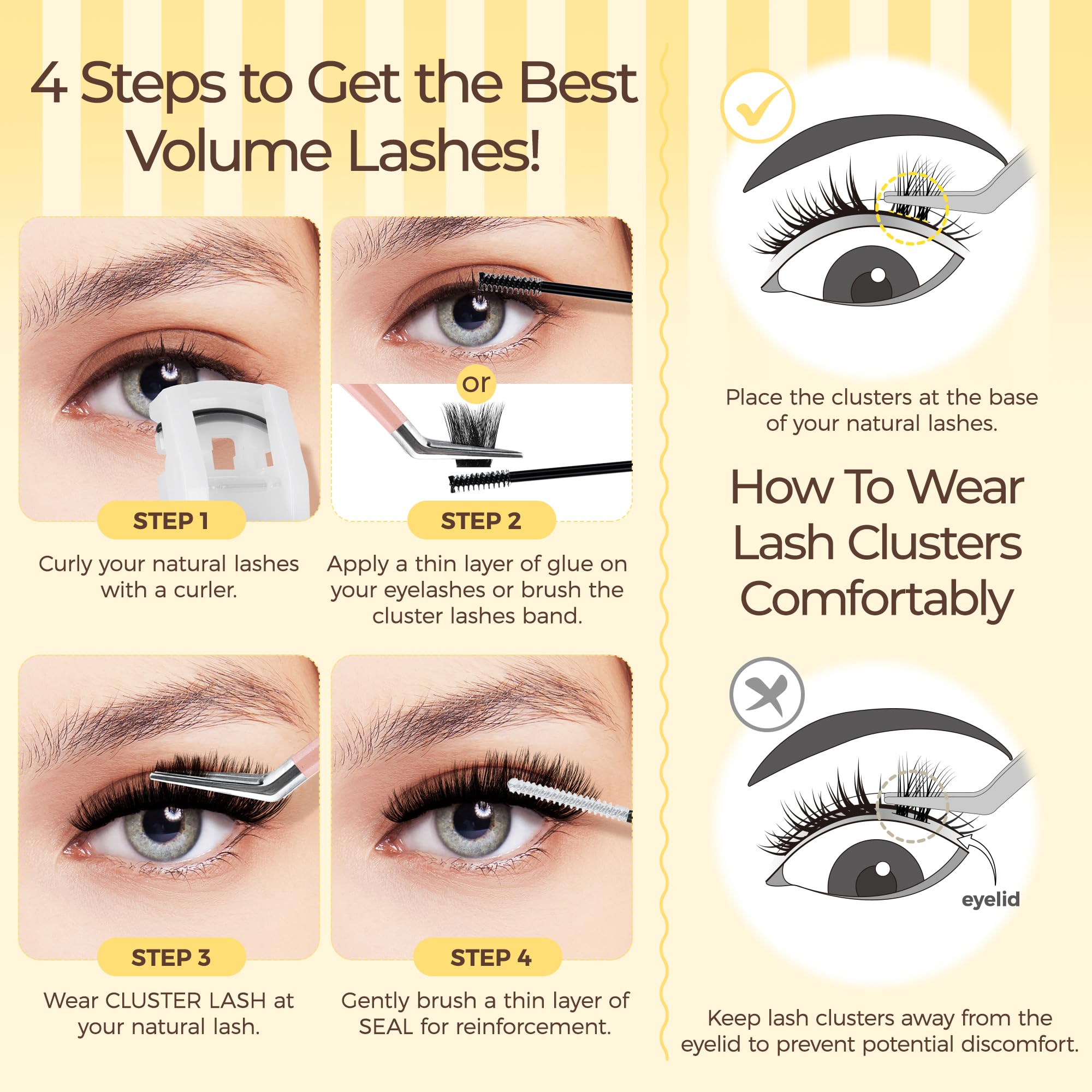 Snapklik.com : Lash-Extension-Clusters, Volume Lash Clusters 9-18mm Mix ...