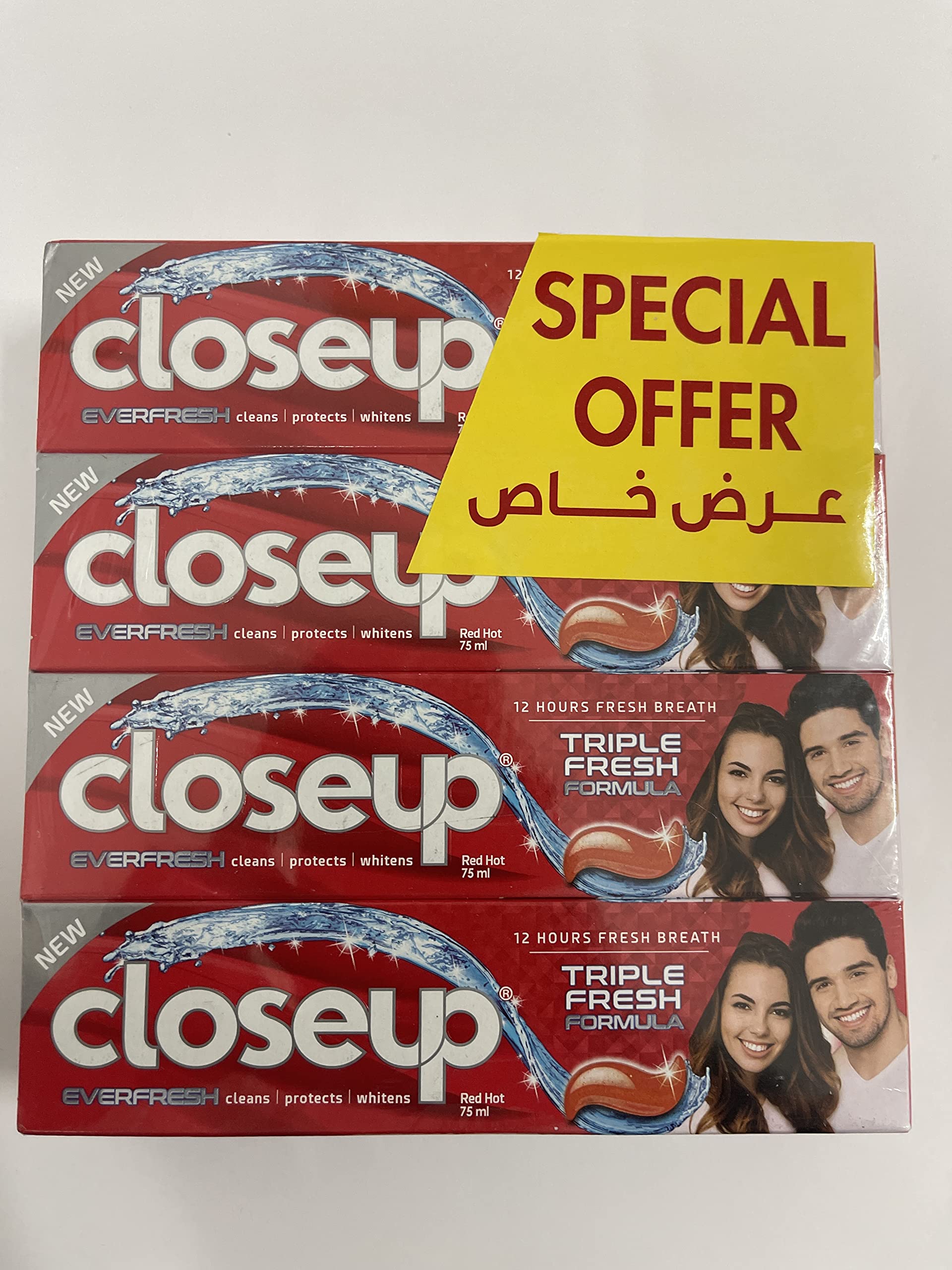 Close up deep action toothpaste 4-pieces set 75 ml, red : Buy Online at ...