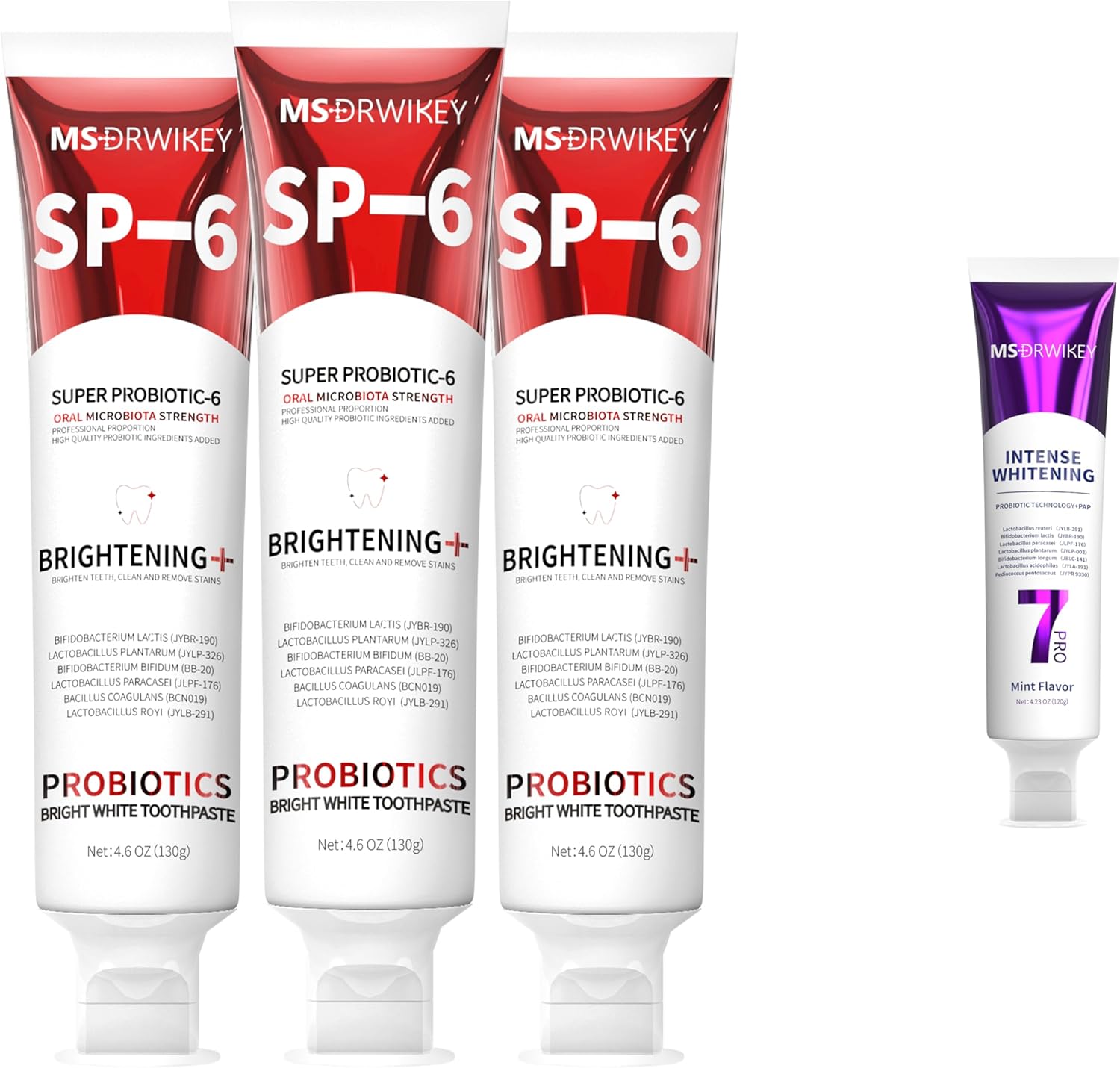 Amazon.com : MSDRWIKEY 3-Pack SP-6 Whitening Toothpaste + Free 7-Pro ...
