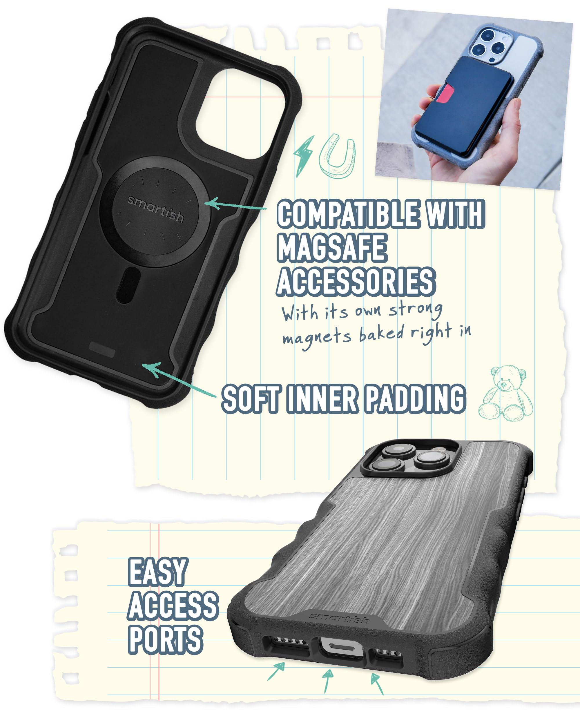 Snapklik.com : Smartish iPhone 15 Protective Magnetic Case - Gripzilla ...