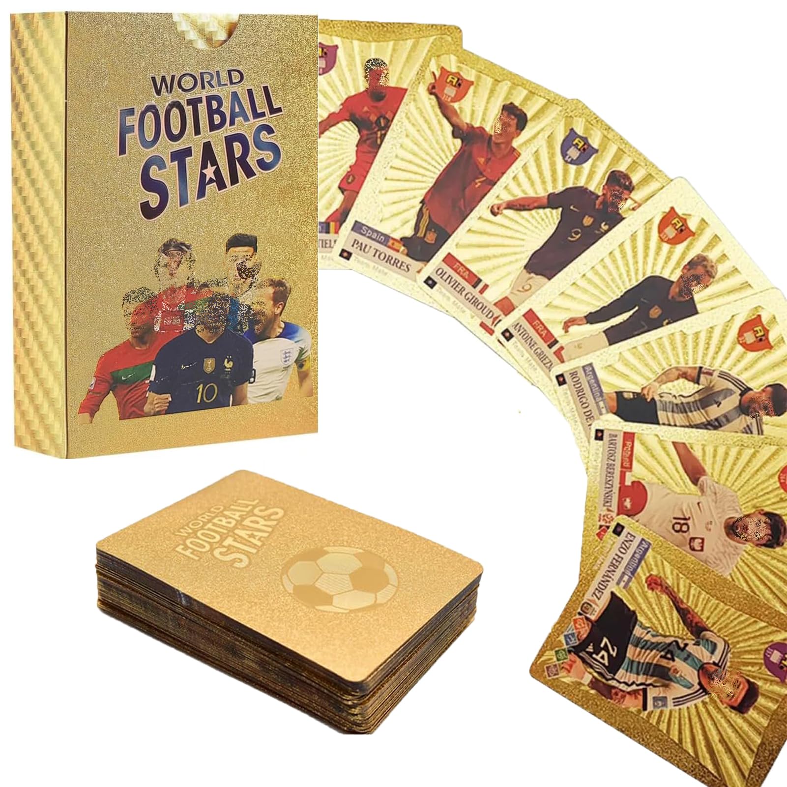 Football Star Cards Football Cards 2025 55pcs Gold Foil Football ...