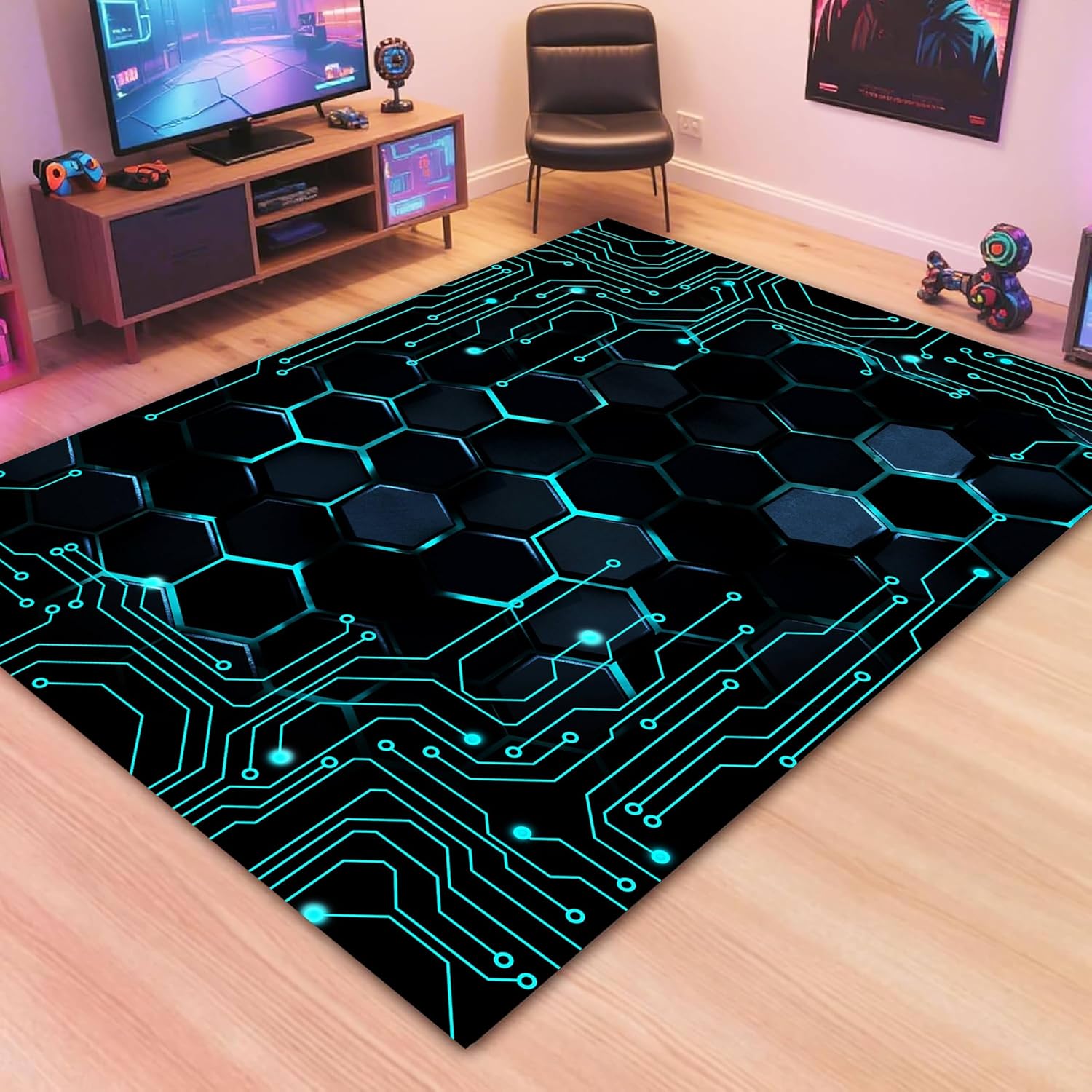 Amazon.com: Honeycomb Area Rug 3x5ft Modern Abstract Geometric ...