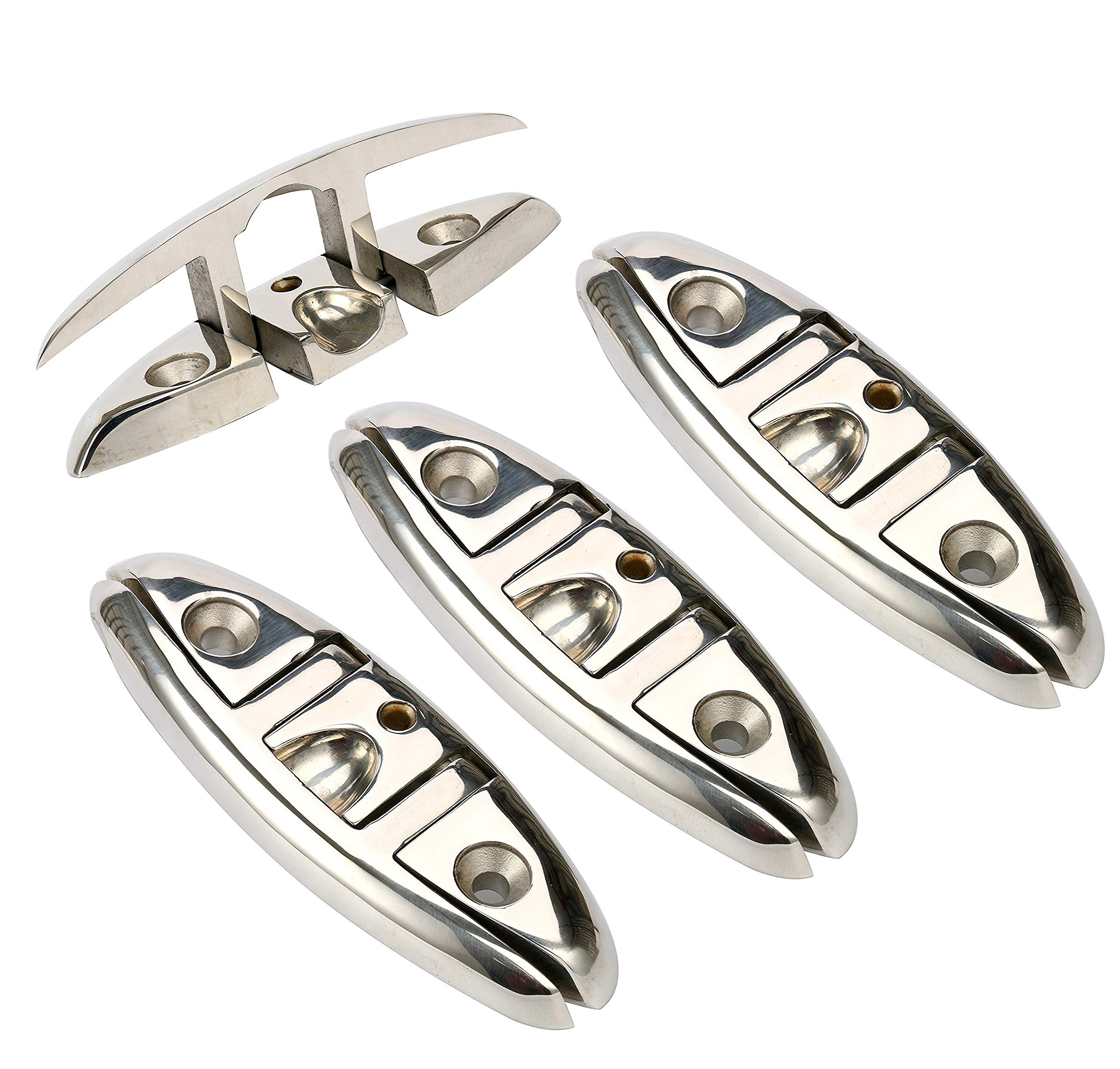 Amazon.com : Amarine Made 4 Pack of 6 Stainless Folding Cleat, Flip-up ...