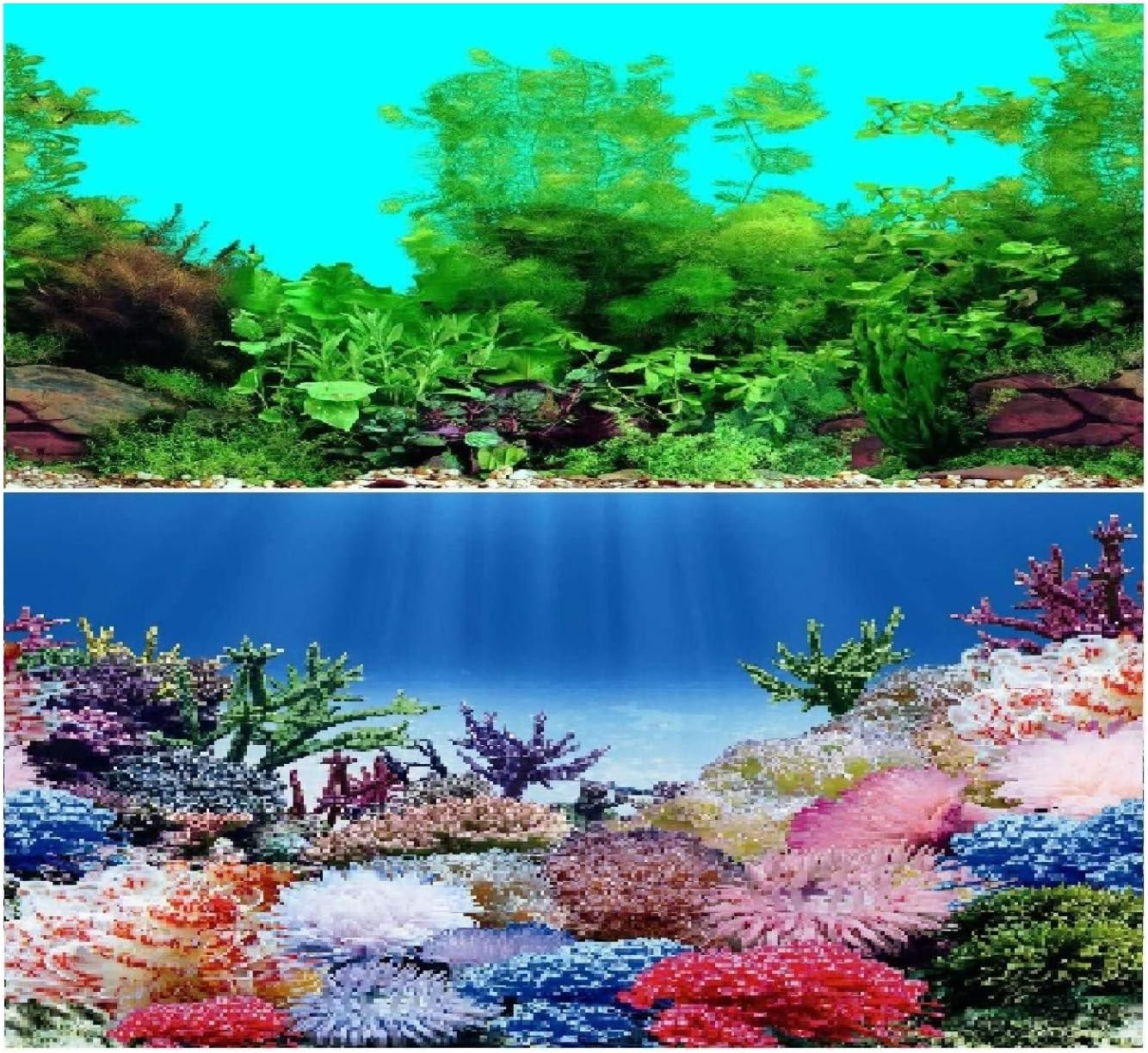 Hidom Aquarium Fish Tank Background Picture décor Poster Double Sided ...